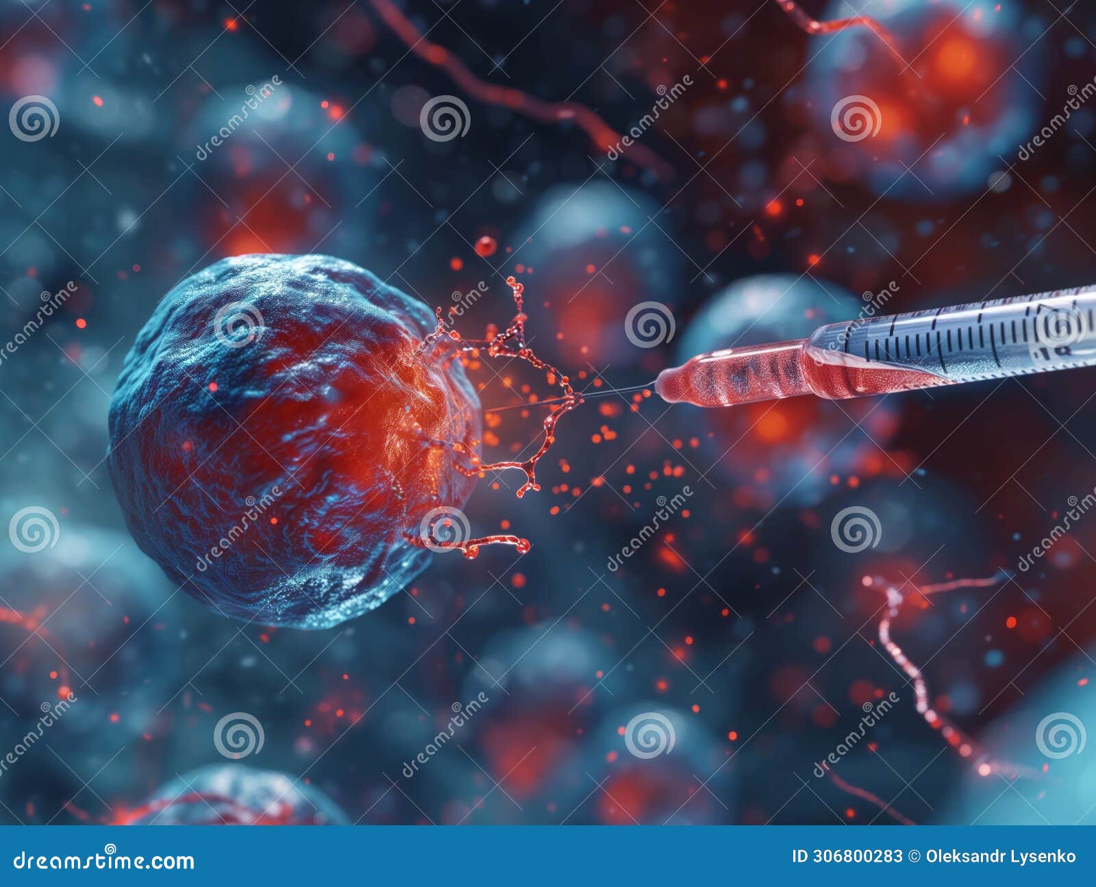 Injection into cell macro stock illustration. Illustration of ...
