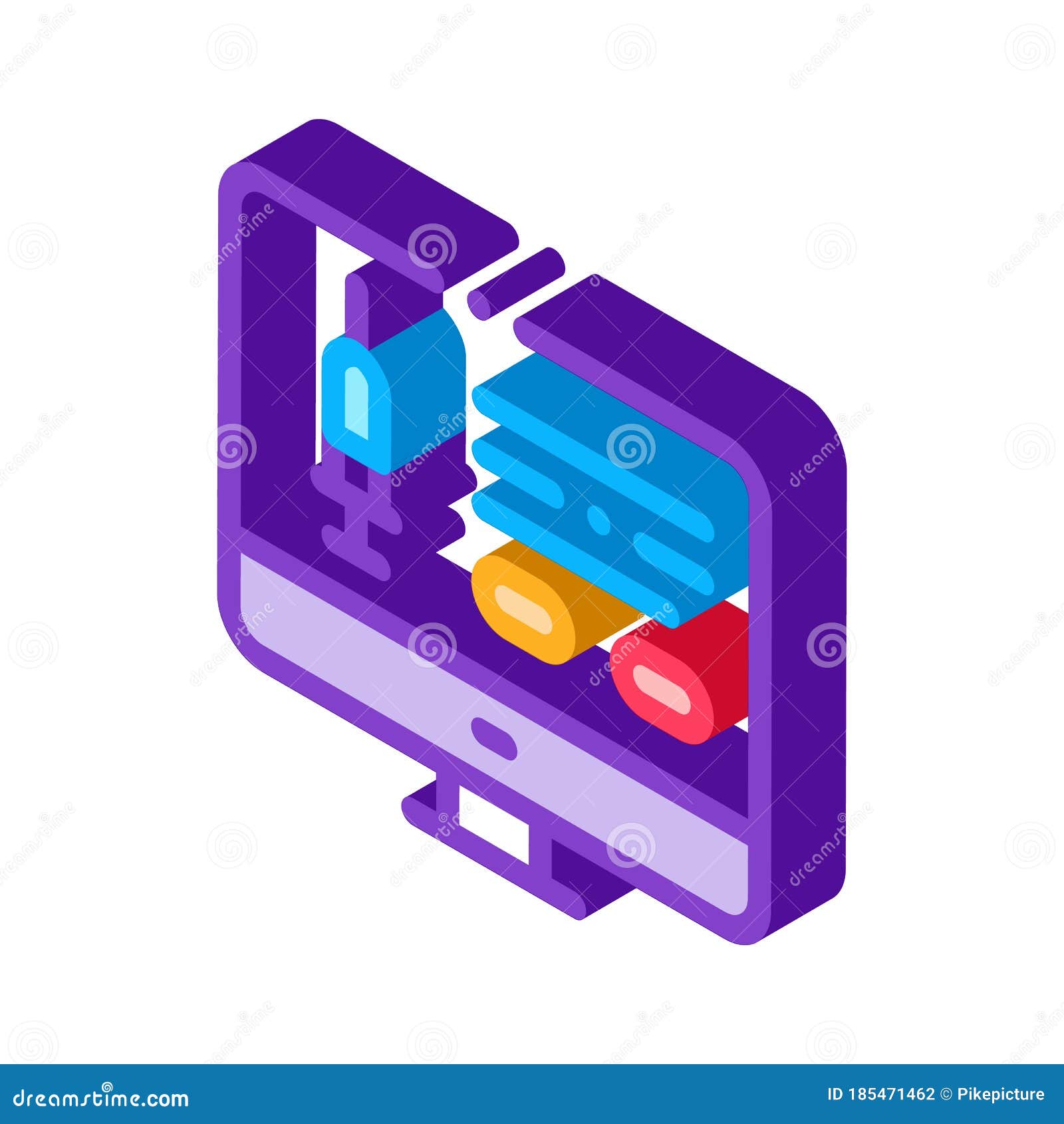 Injection Computer Application Isometric Icon Vector Illustration Stock ...