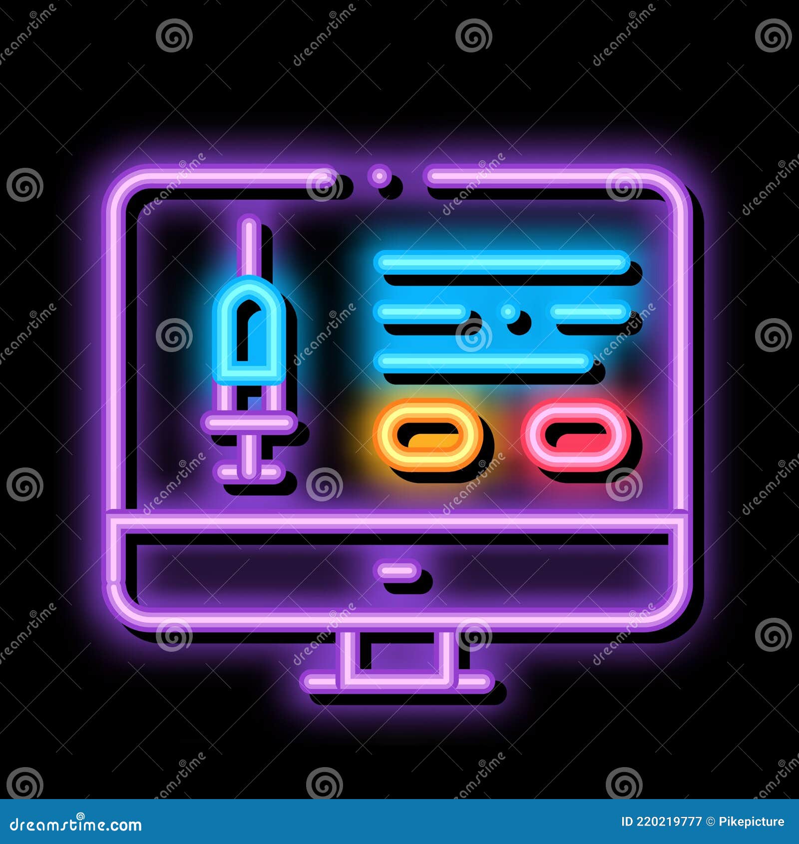 Injection Computer Application Neon Glow Icon Illustration Stock Vector ...
