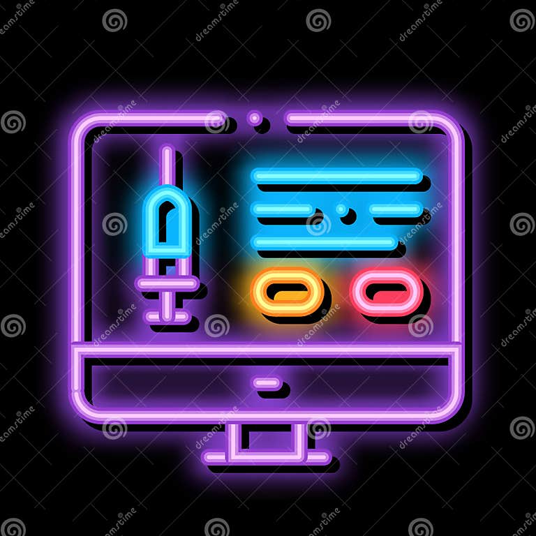 Injection Computer Application Neon Glow Icon Illustration Stock Vector ...