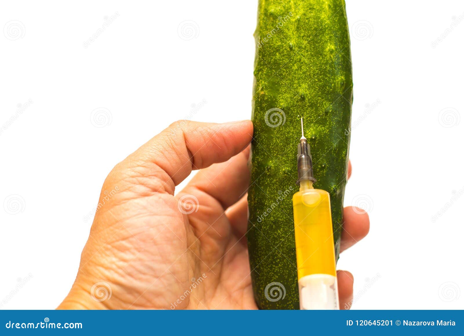 Injection in cucumber stock image. Image of health, holding - 120645201