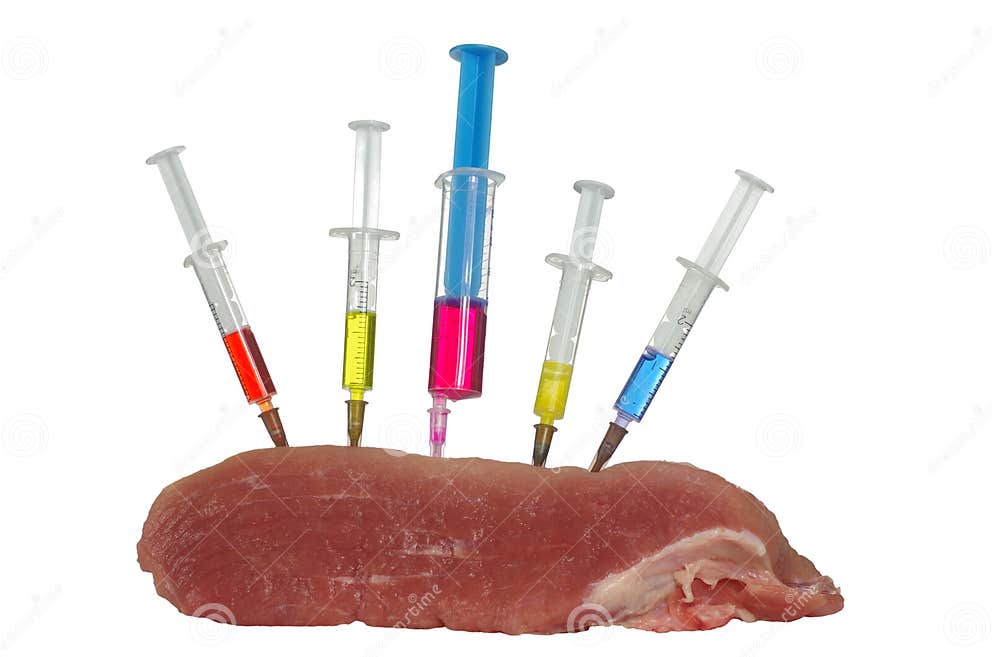 Injection into fresh meat stock photo. Image of isolated - 35672726