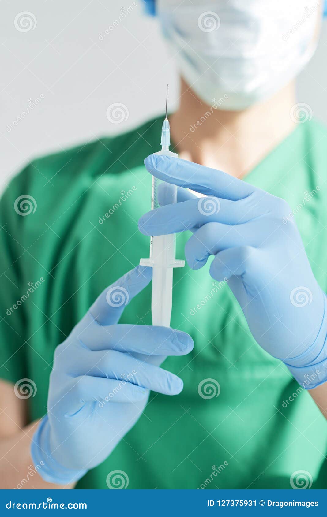 Injection stock image. Image of gloves, male, medical - 127375931