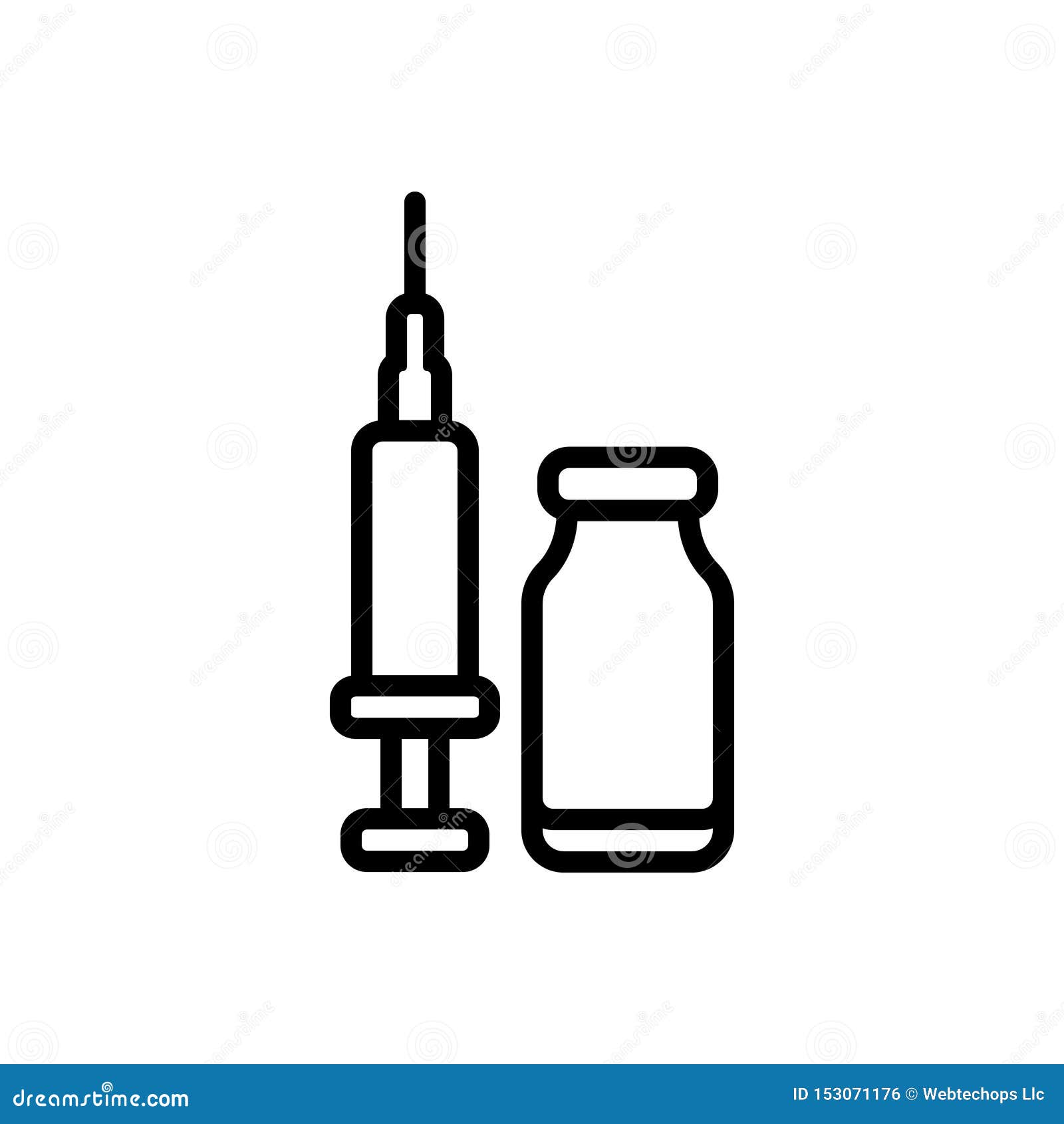 Black Line Icon for Injection, Syringe and Treatment Stock Vector ...