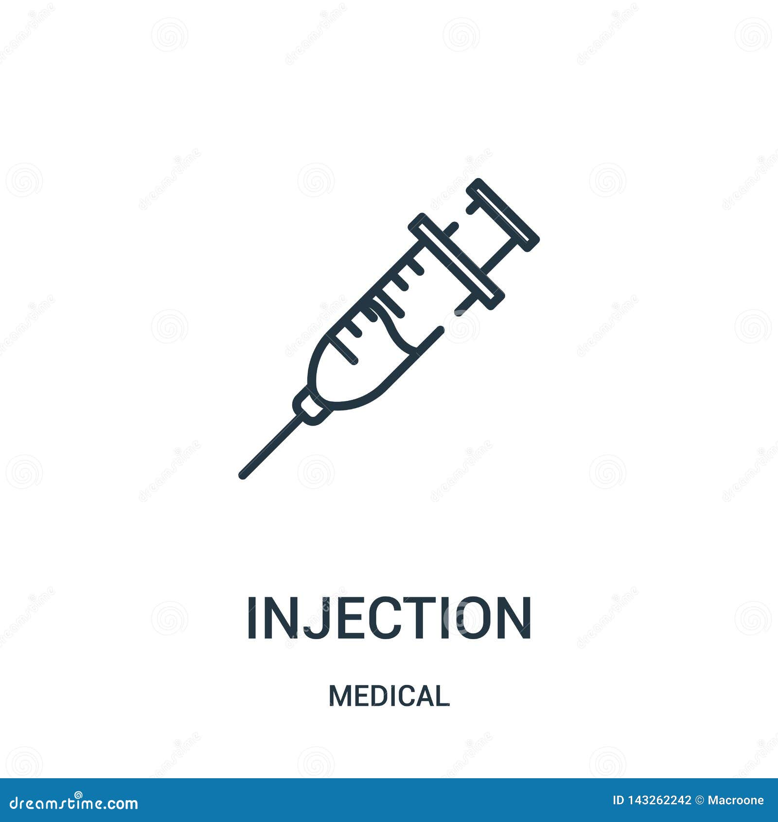 Injection Icon Vector from Medical Collection. Thin Line Injection ...