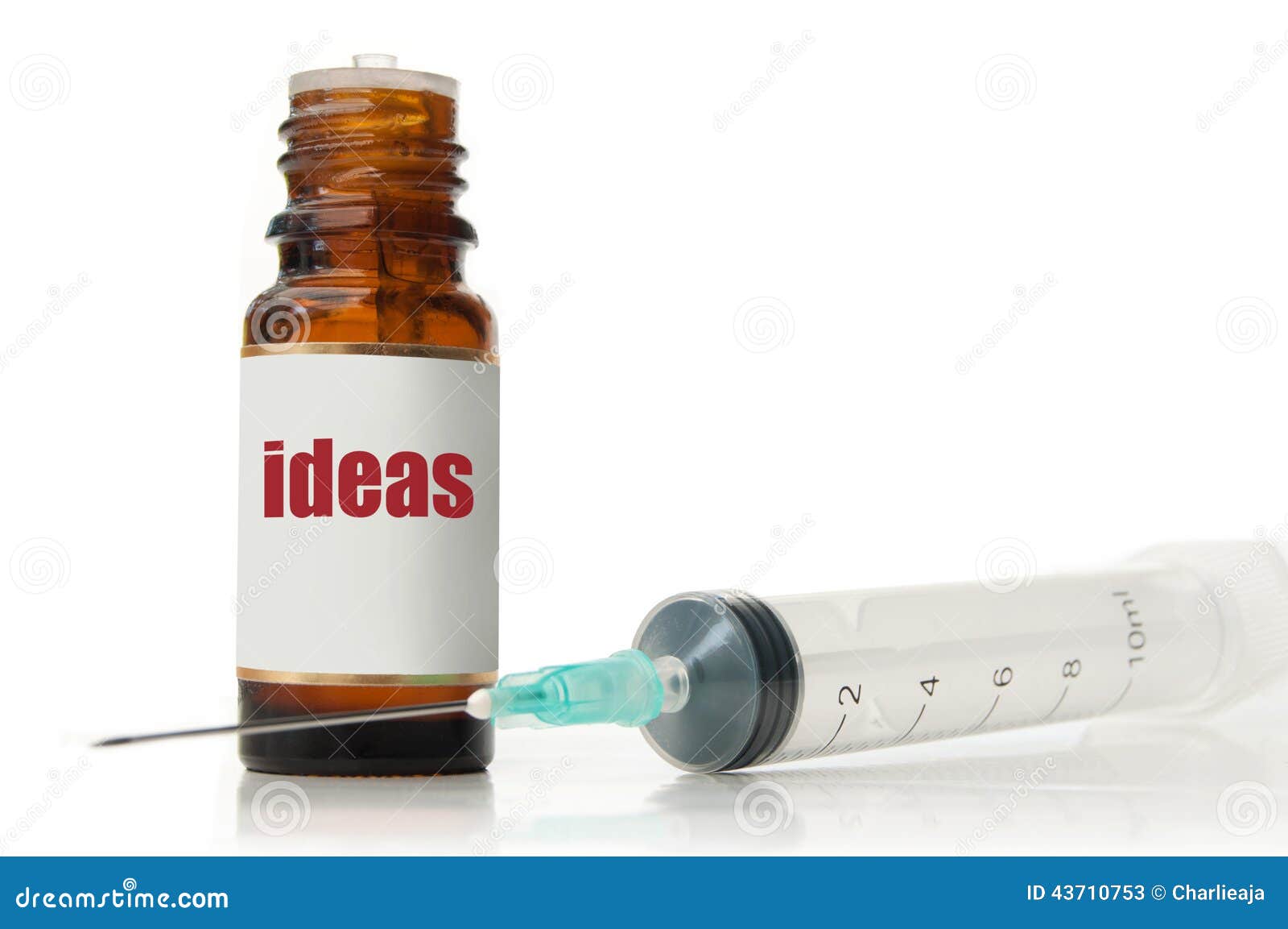 Injection of ideas stock image. Image of bottle, creative - 43710753