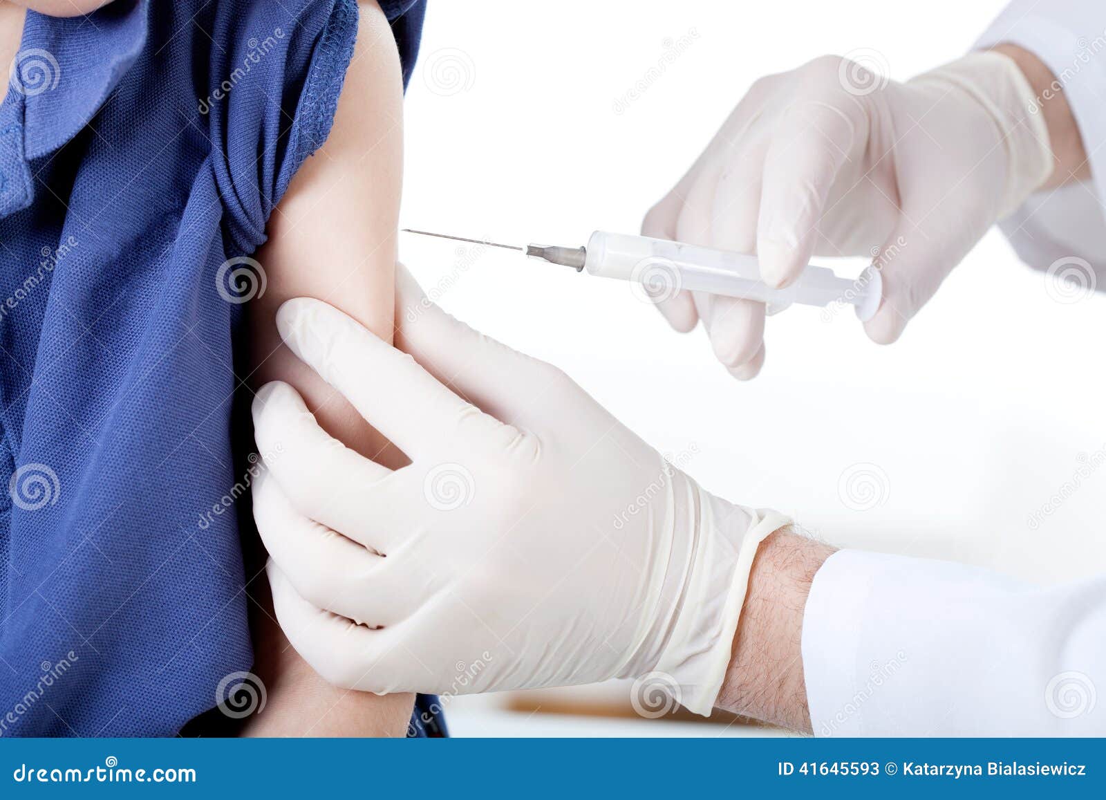 Injection on a kid closeup stock image. Image of surgery - 41645593