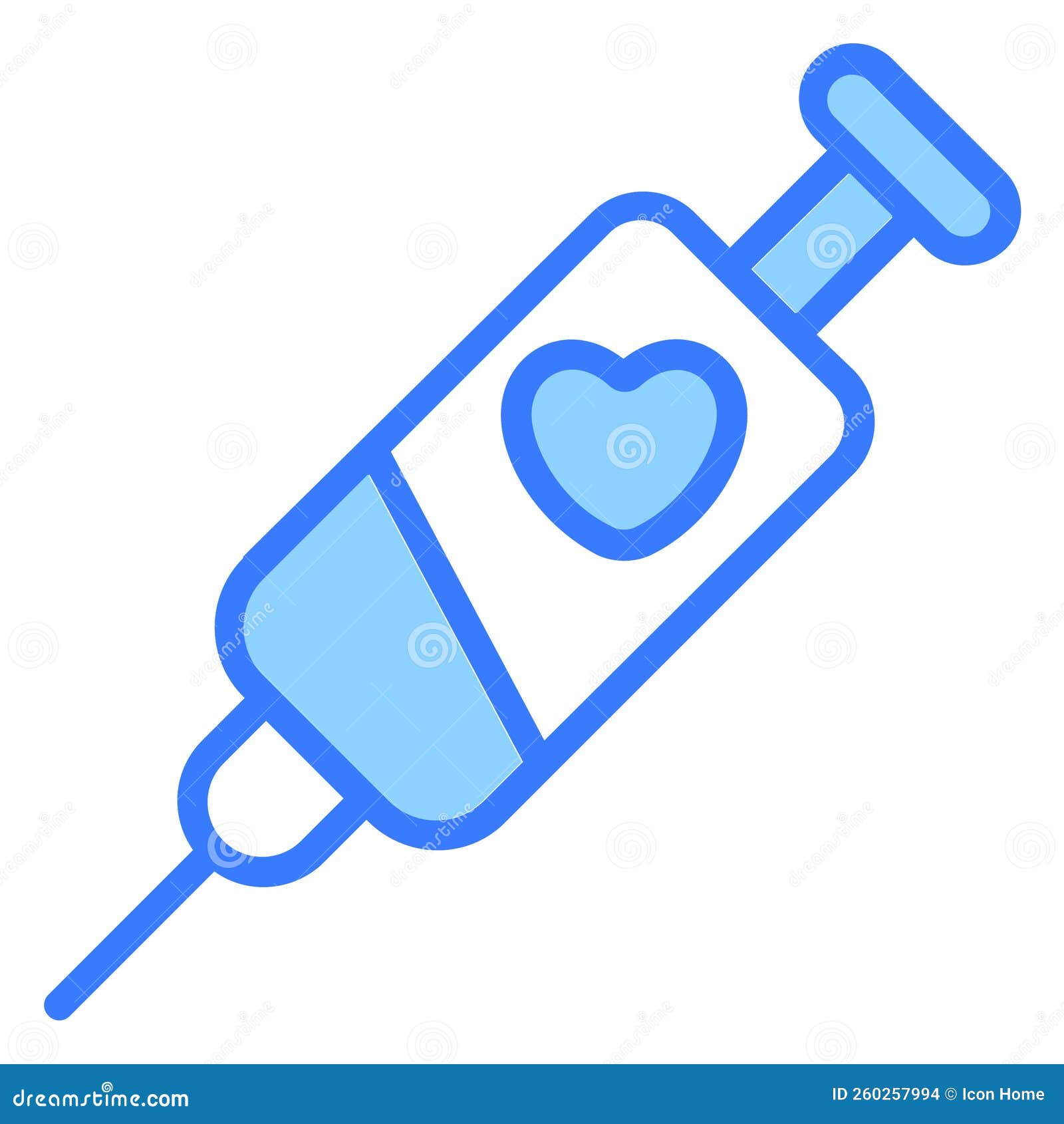 Injection, Love Inject Icon, Simple Design Blue Line Stock Vector ...