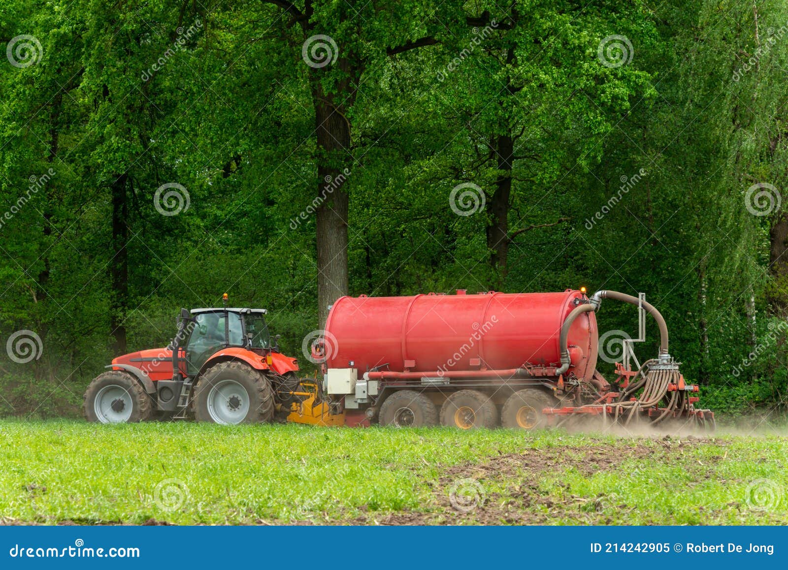 Injection of Manure in a Pasture Stock Image - Image of machinery ...