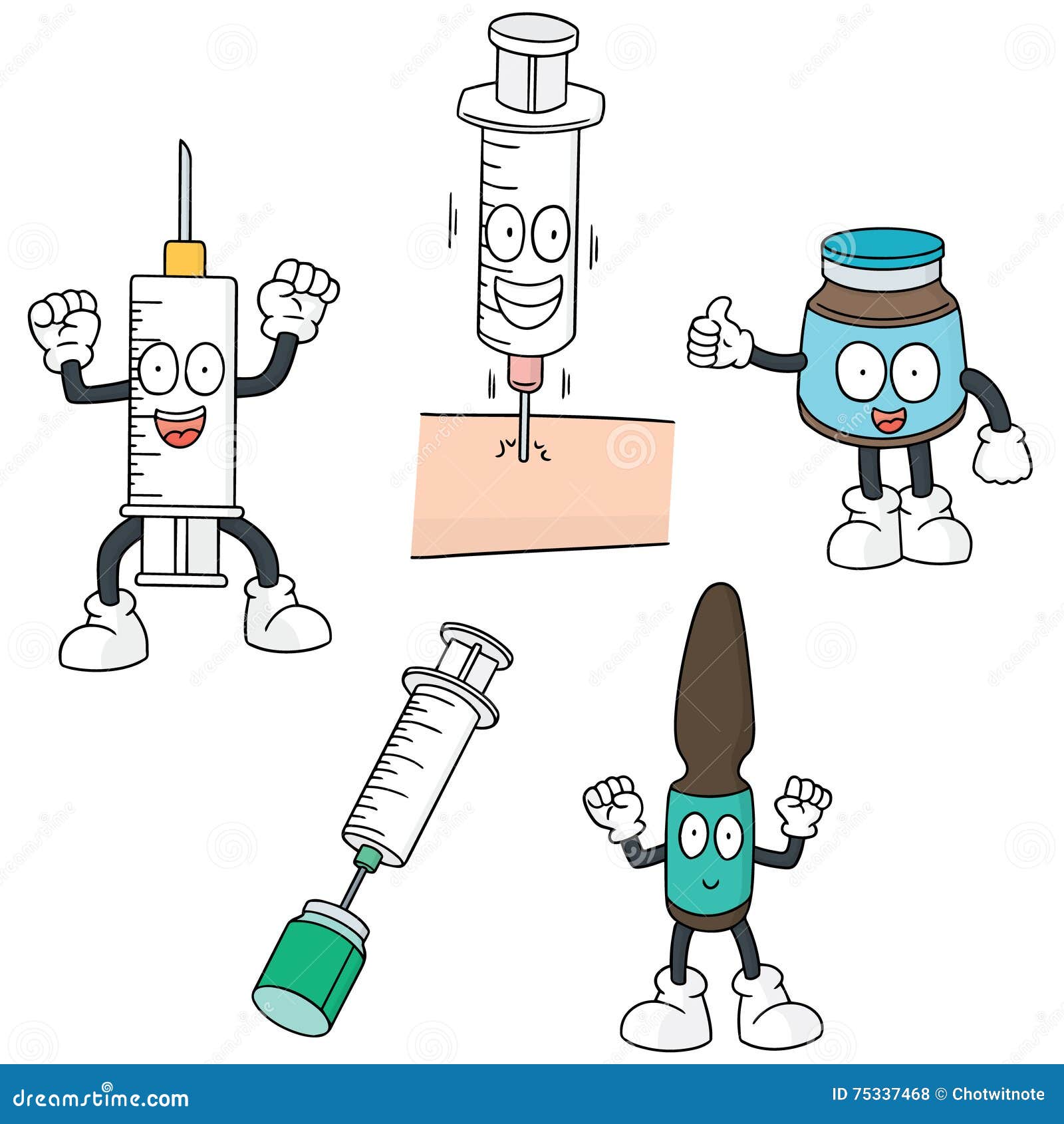 Injection medicine cartoon stock vector. Illustration of ampule - 75337468