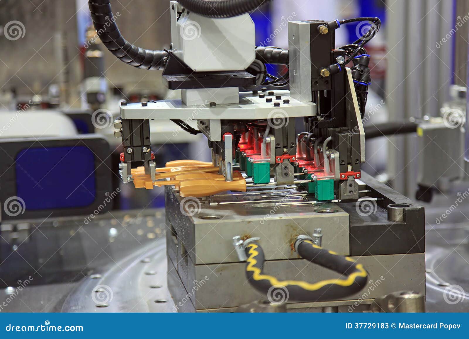 Injection Moulding Machine of Plastic Parts Stock Image - Image of ...