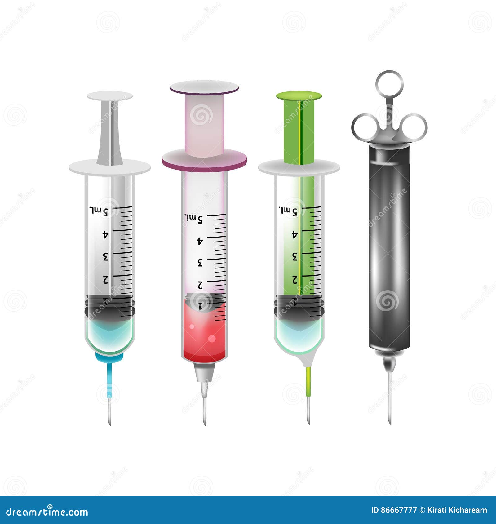 Injection Needle Object Isolate Set Vector Stock Illustration ...