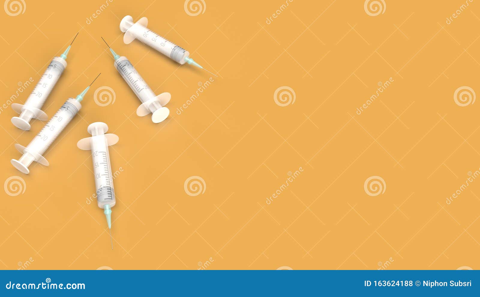 Injection Needle on Orange Background 3d Rendering for Medical Content ...