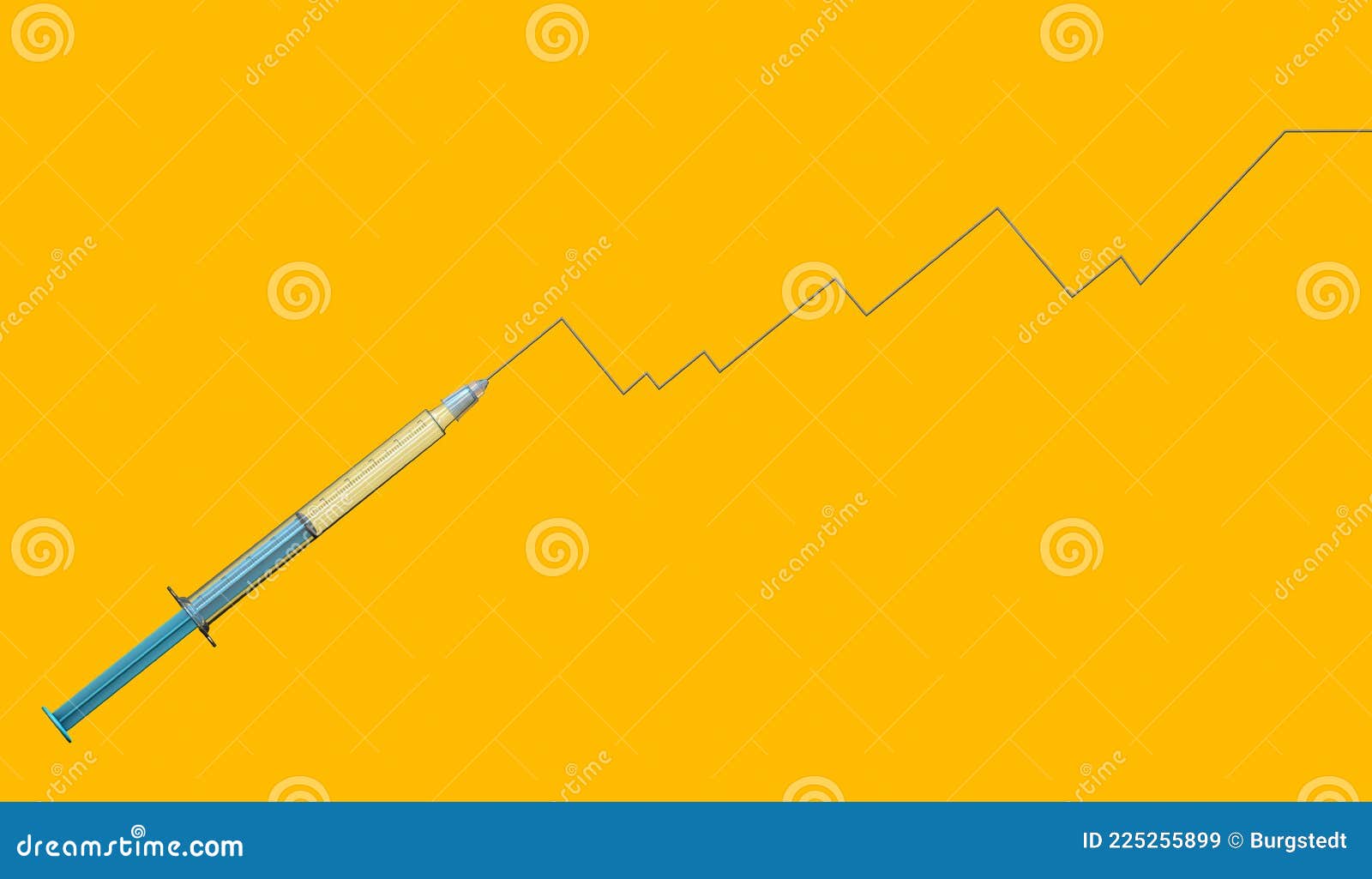 The Injection Needle of a Syringe Forms an Ascending Line Diagram Stock ...