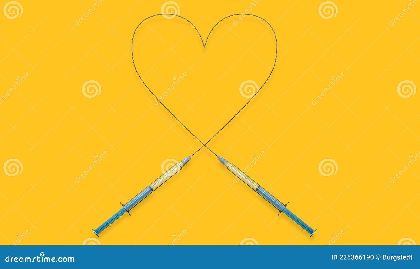 Injection Needles from Two Syringes Form the Shape of a Heart Stock ...