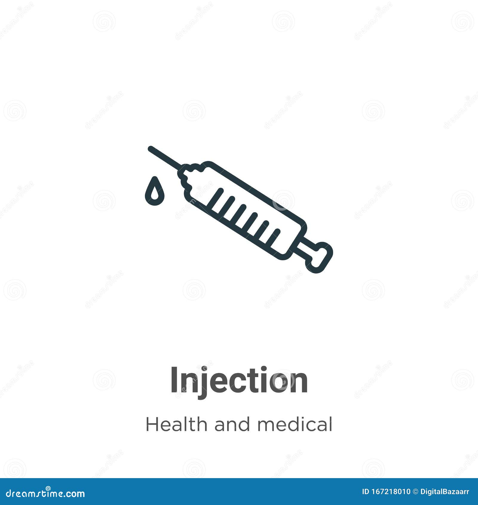 Injection Outline Vector Icon. Thin Line Black Injection Icon, Flat ...