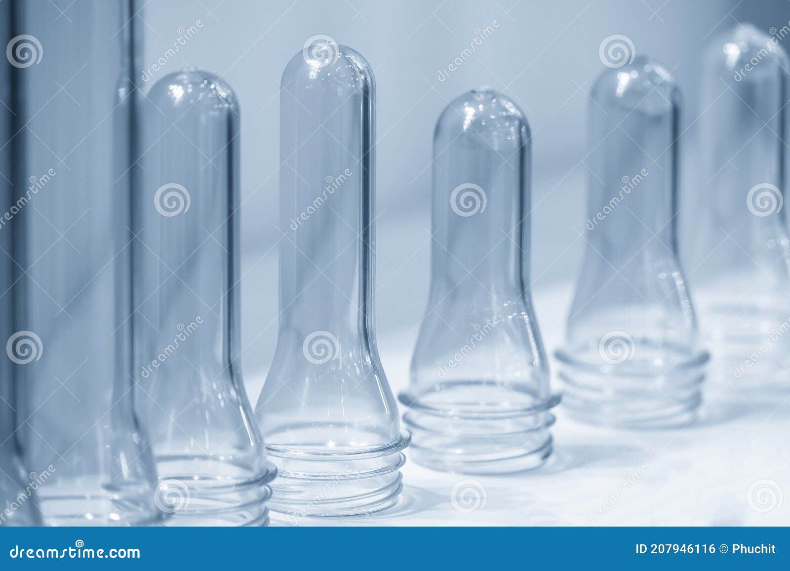 The Injection Preform Shape of PET Bottle Products. Stock Photo - Image ...