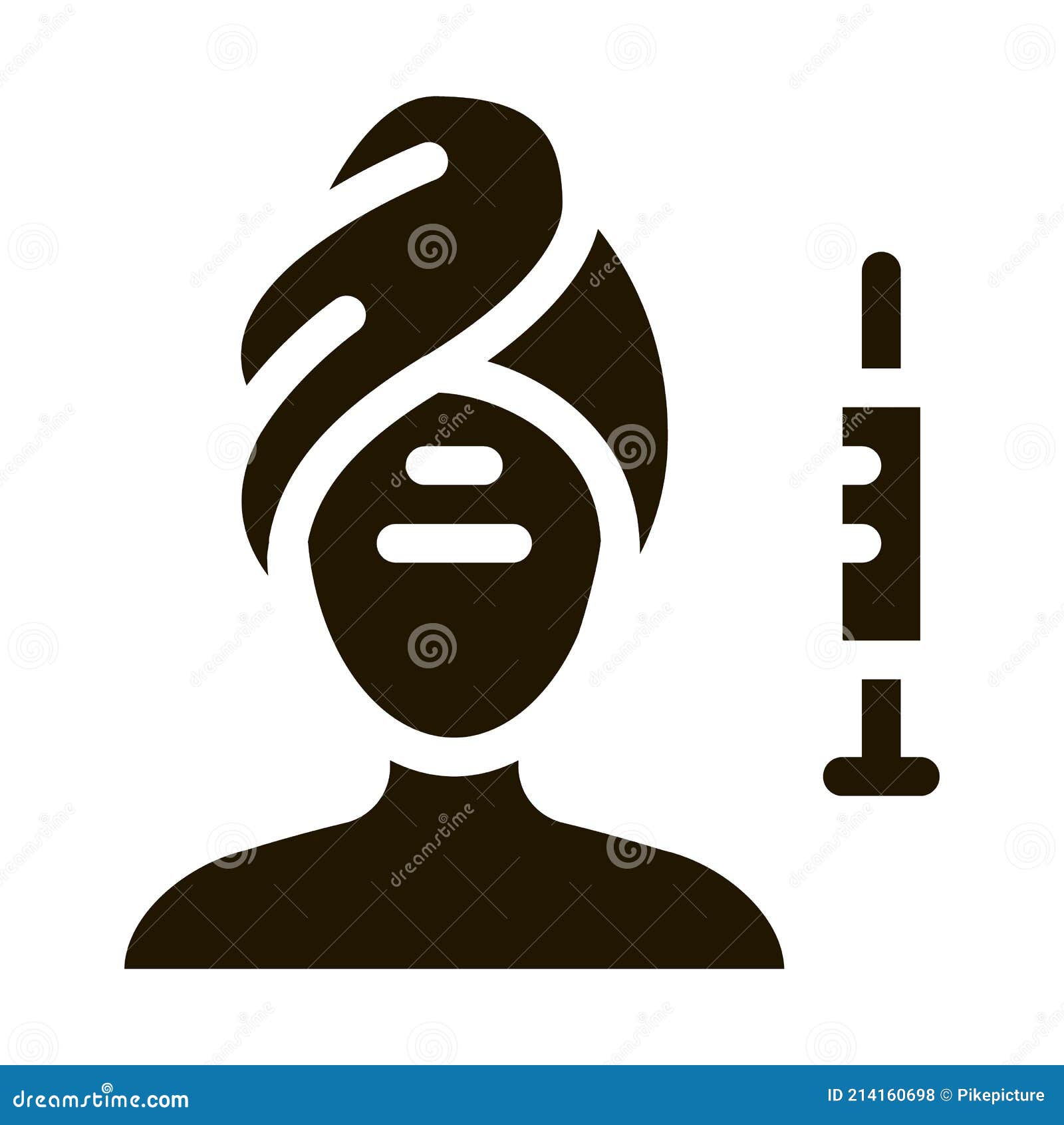 Injection into Problem Areas of Face Icon Vector Glyph Illustration ...