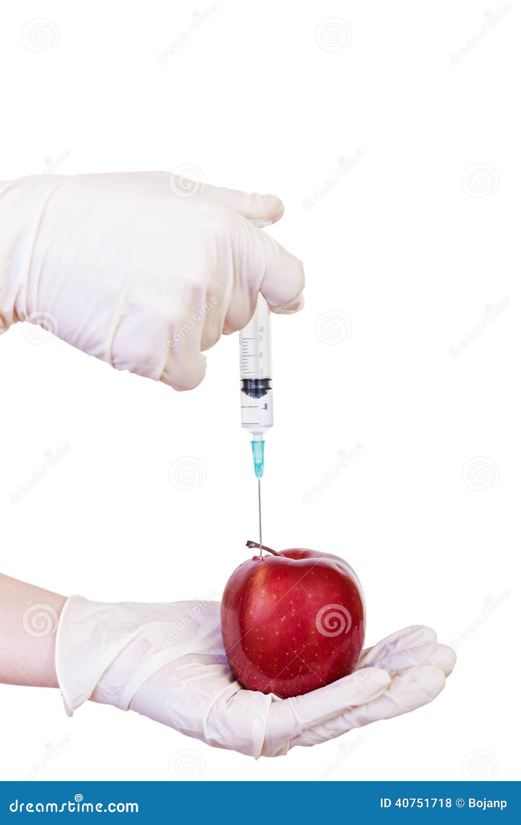 Injection into red apple stock photo. Image of biology - 40751718
