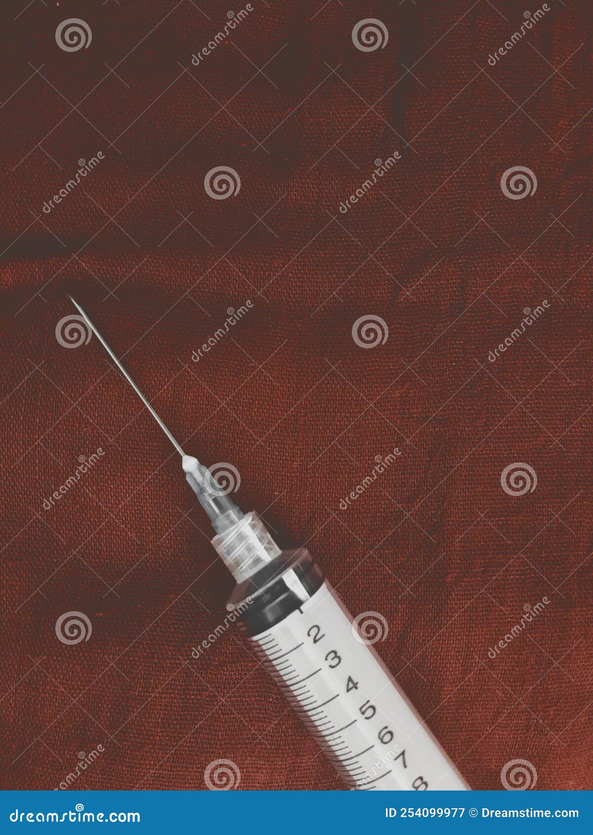 Injection on Red Background Stock Image - Image of brown, weapon: 254099977