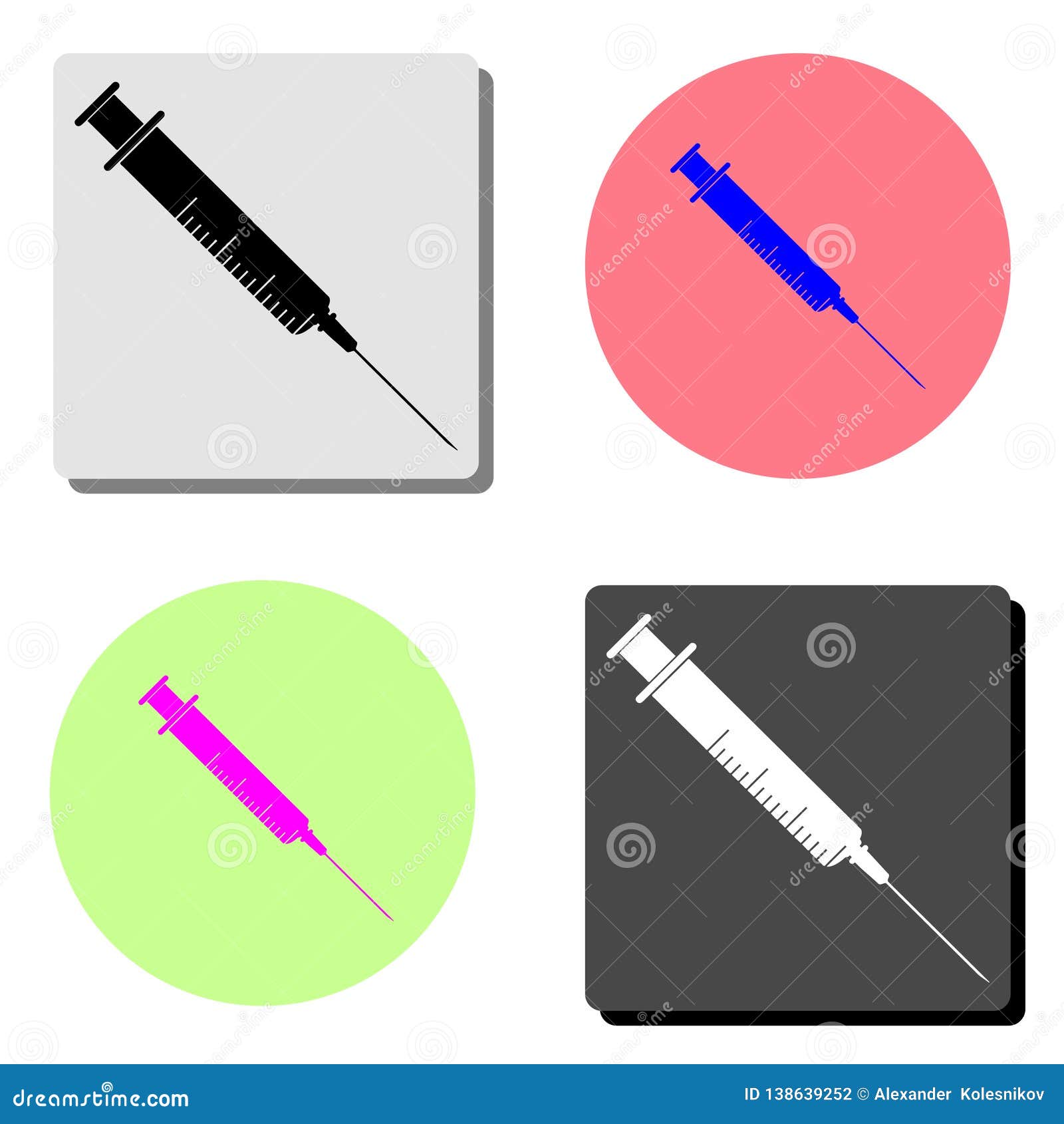 Injection. flat icon stock illustration. Illustration of drug - 138639252