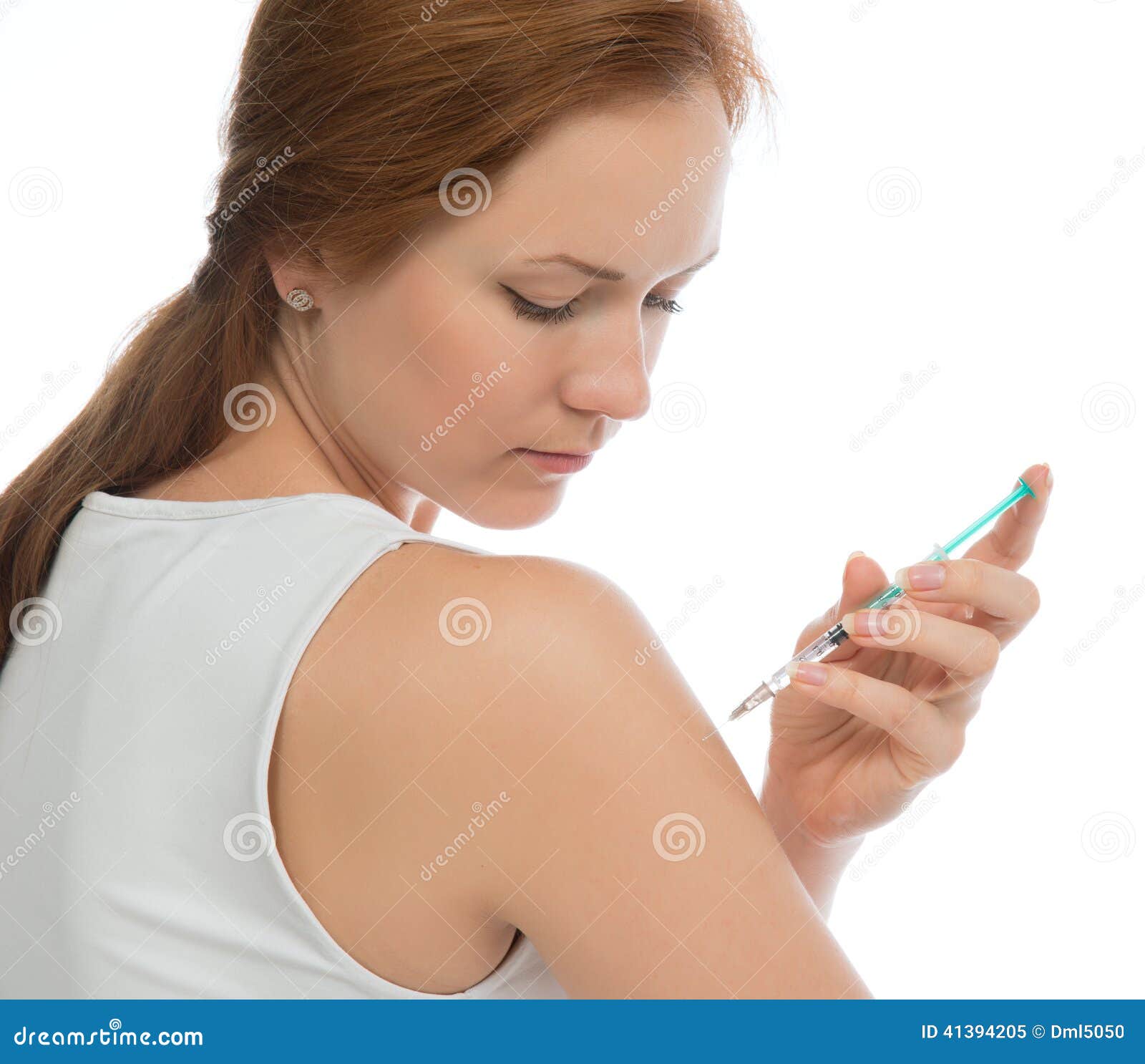Injection Sous-cutanée De Seringue D'insuline Image stock - Image du ...