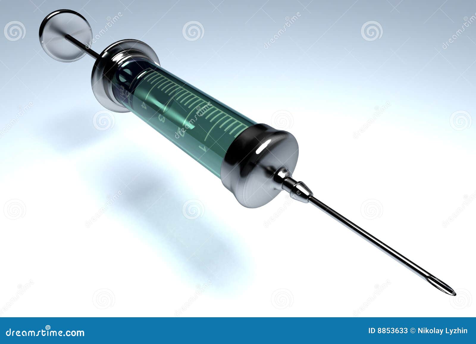 Injection Syringe Vertically With Needle On Pink Background Stock Image ...