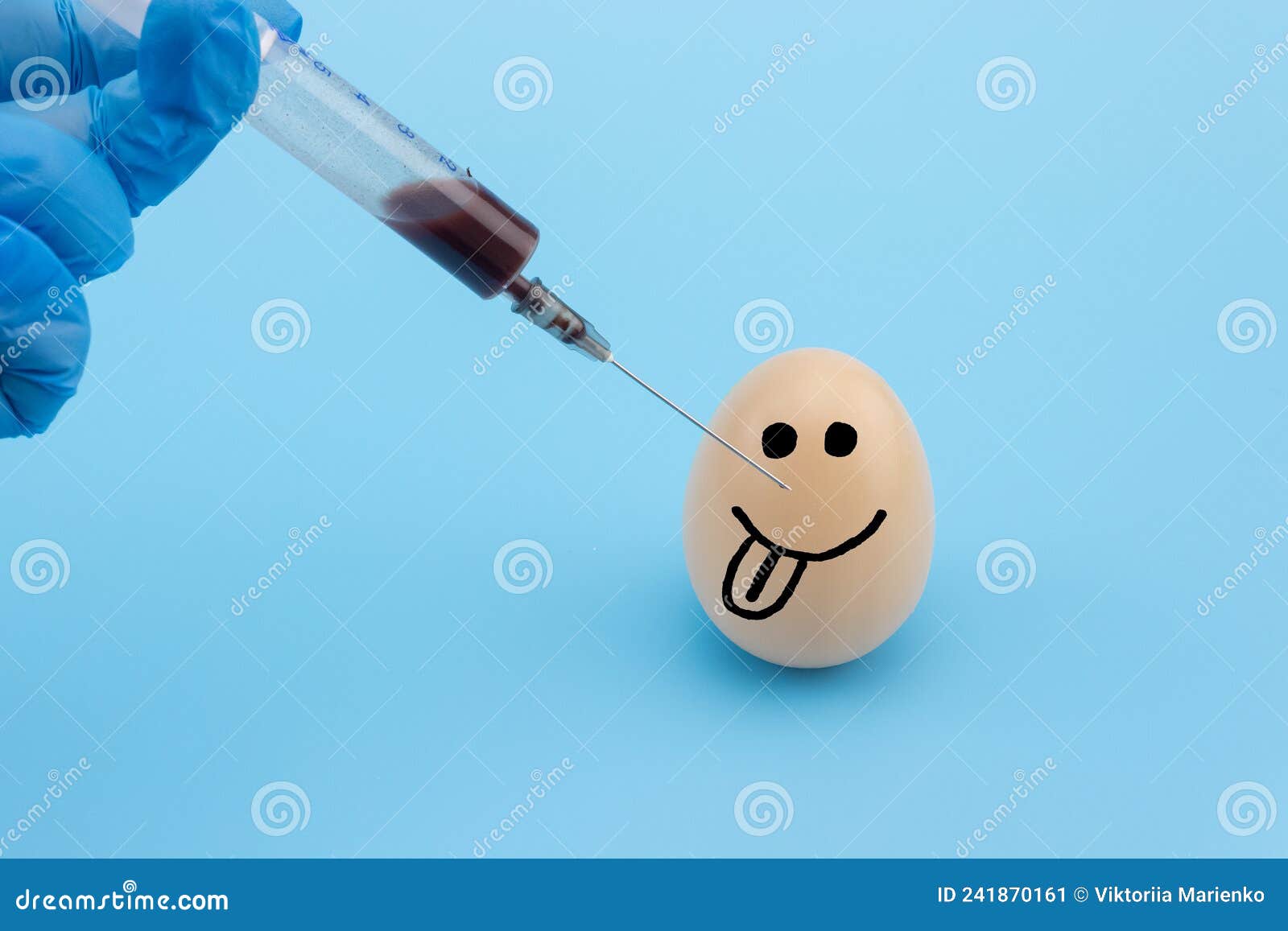 Injection with a Syringe into the Egg Stock Image - Image of clone ...