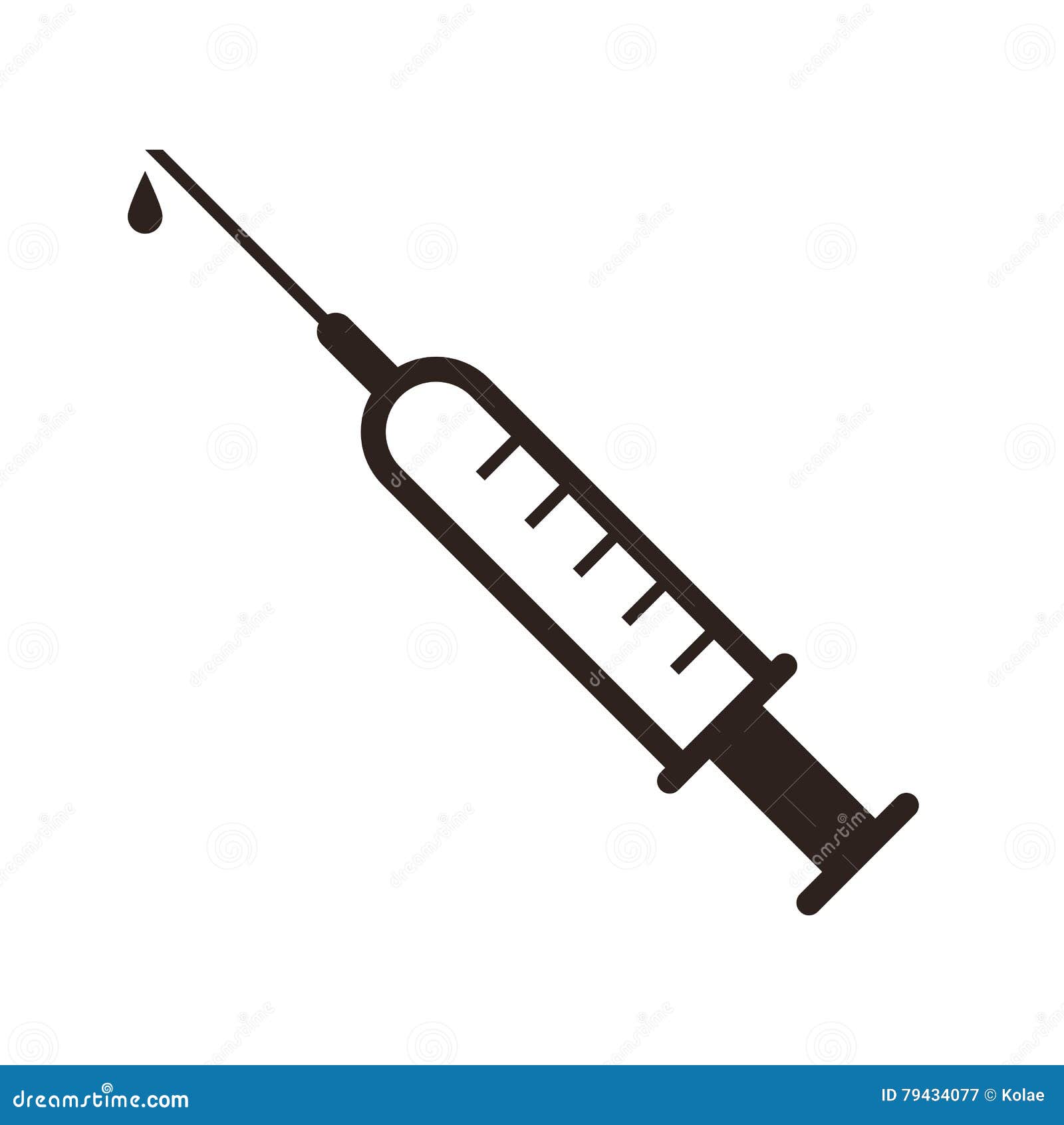 Injection syringe icon stock vector. Illustration of hospital - 79434077