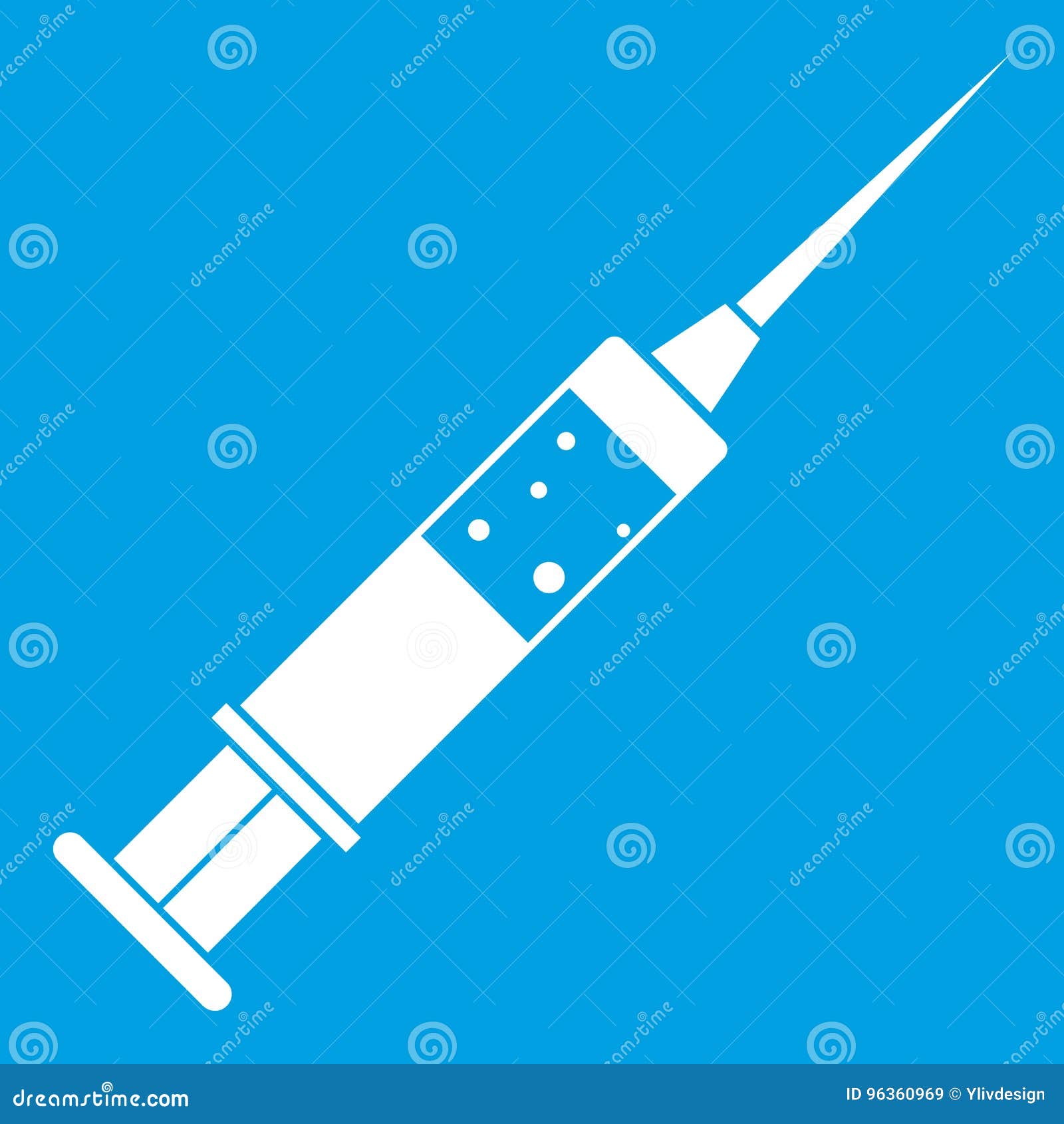 Injection Syringe Icon White Stock Vector - Illustration of health ...