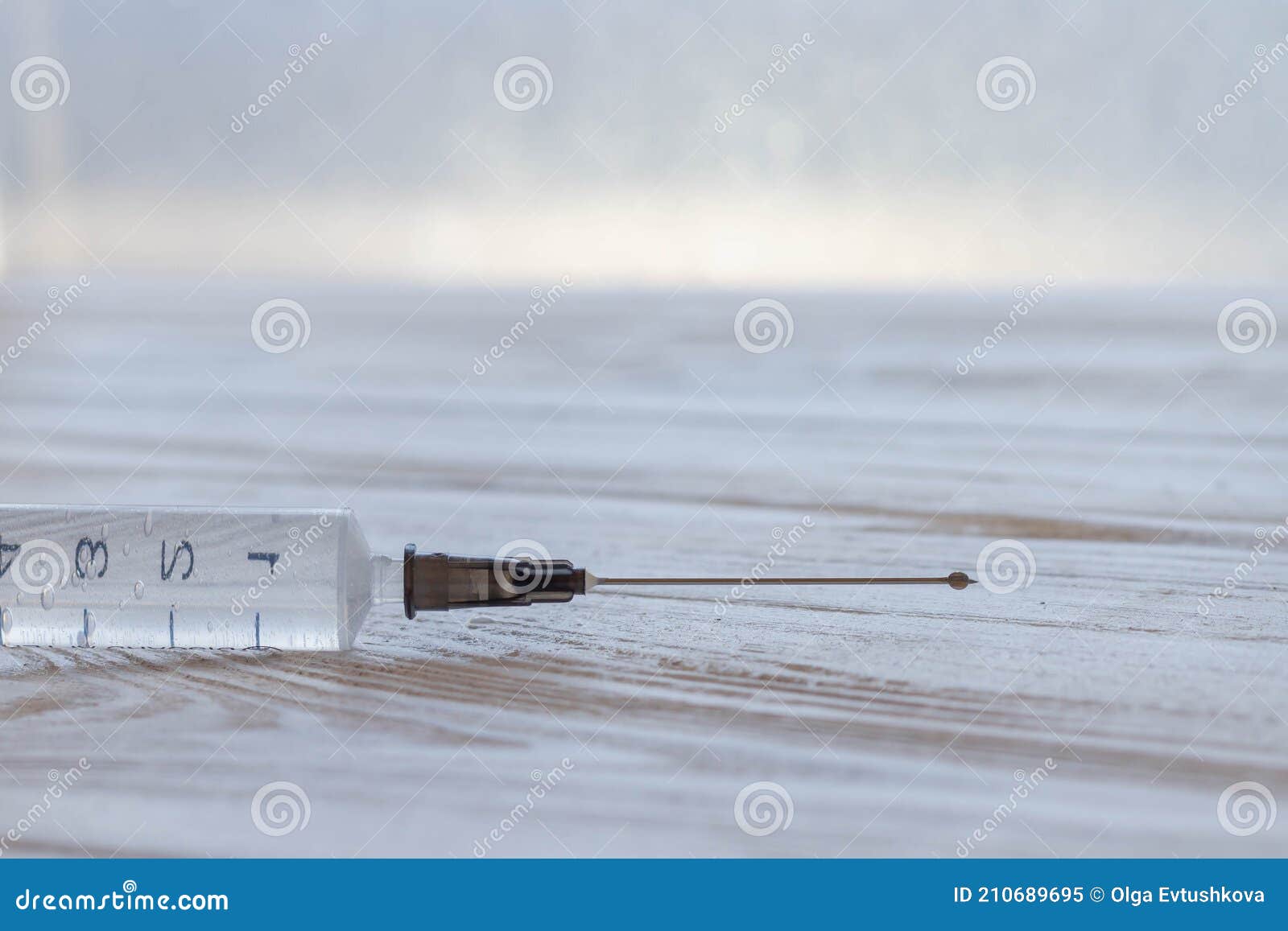 The Injection Syringe with the Medicine Inside is on the Table Stock ...
