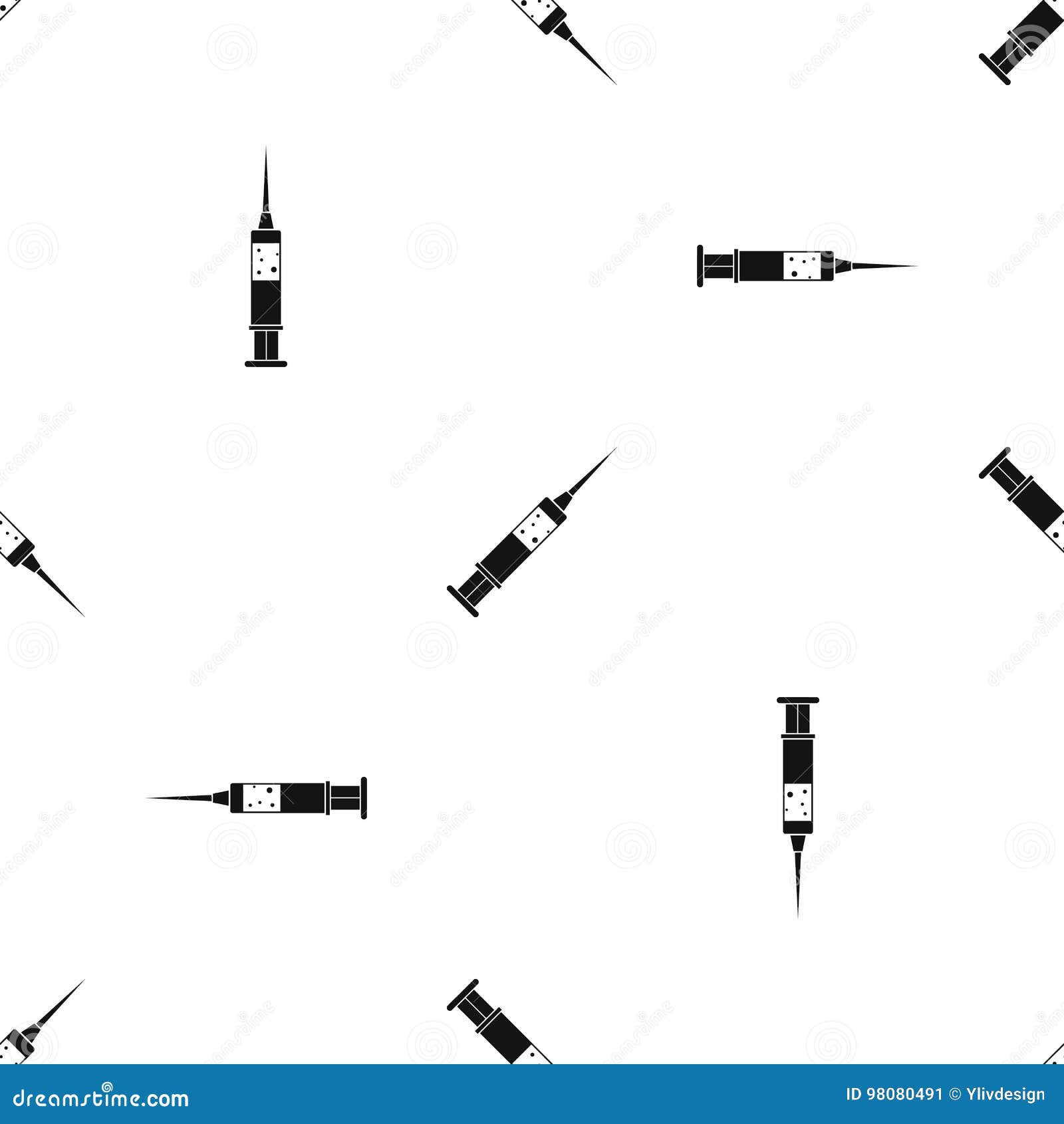 Injection Syringe Pattern Seamless Black Stock Vector - Illustration of ...