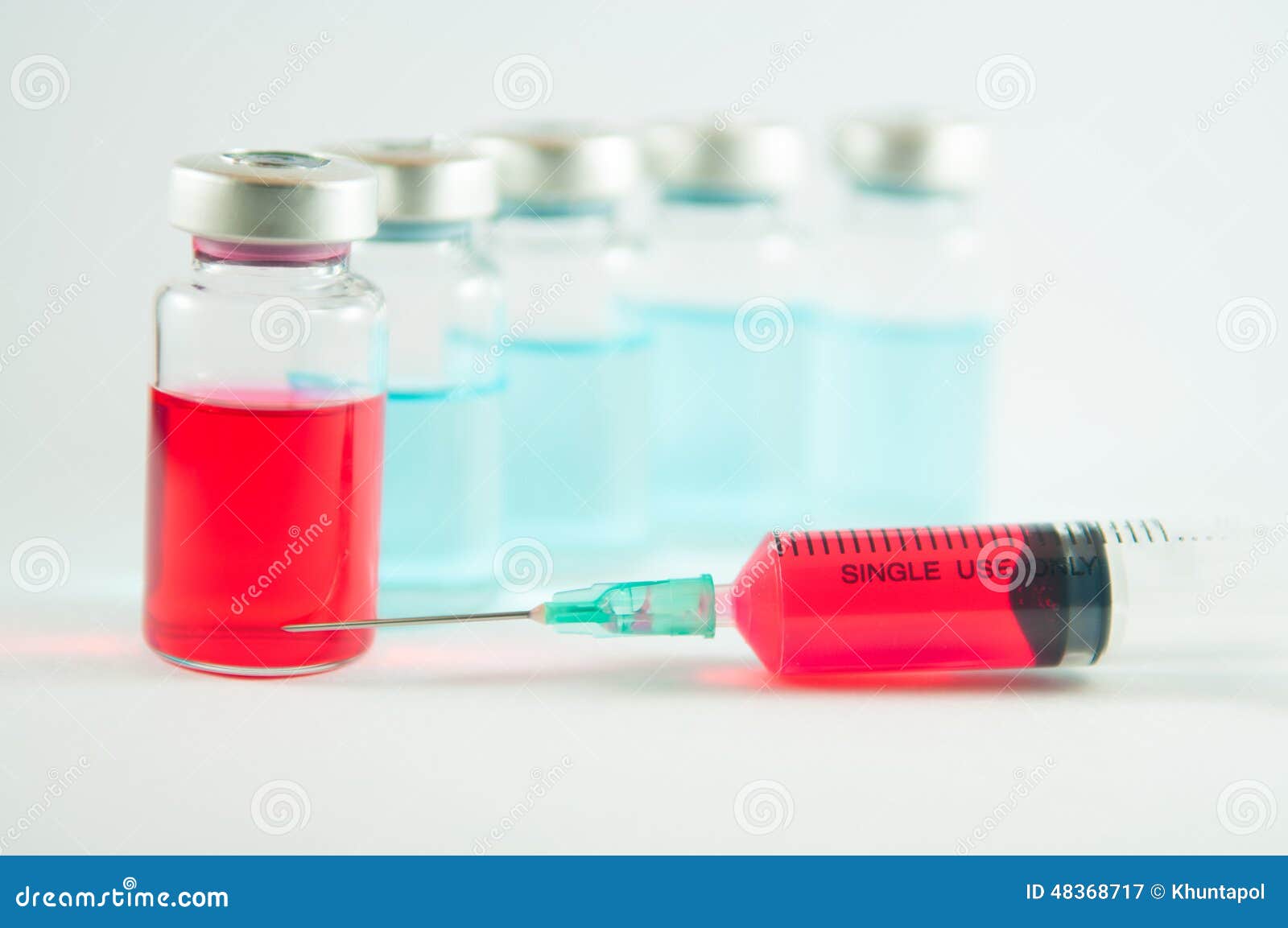 Injection Syringe and Vials Stock Image - Image of medicine, vial: 48368717