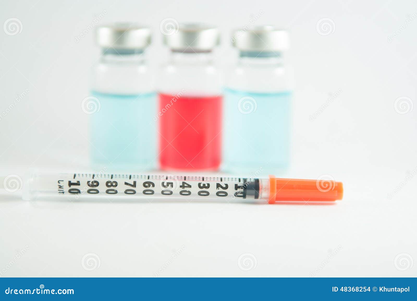 Injection Syringe and Vials Stock Photo - Image of drug, bottle: 48368254