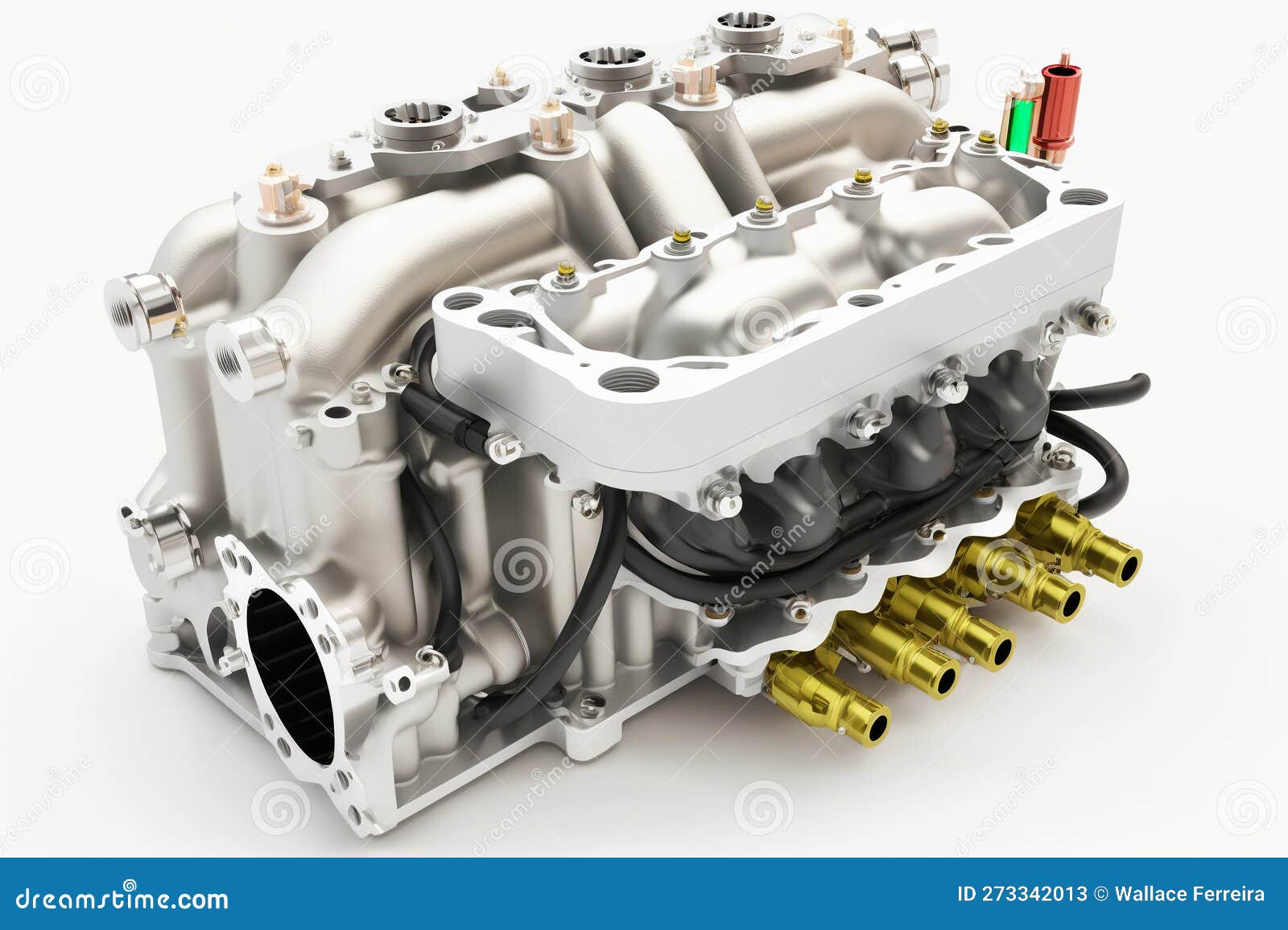 Injection System Manifold. Car Component On White Background ...