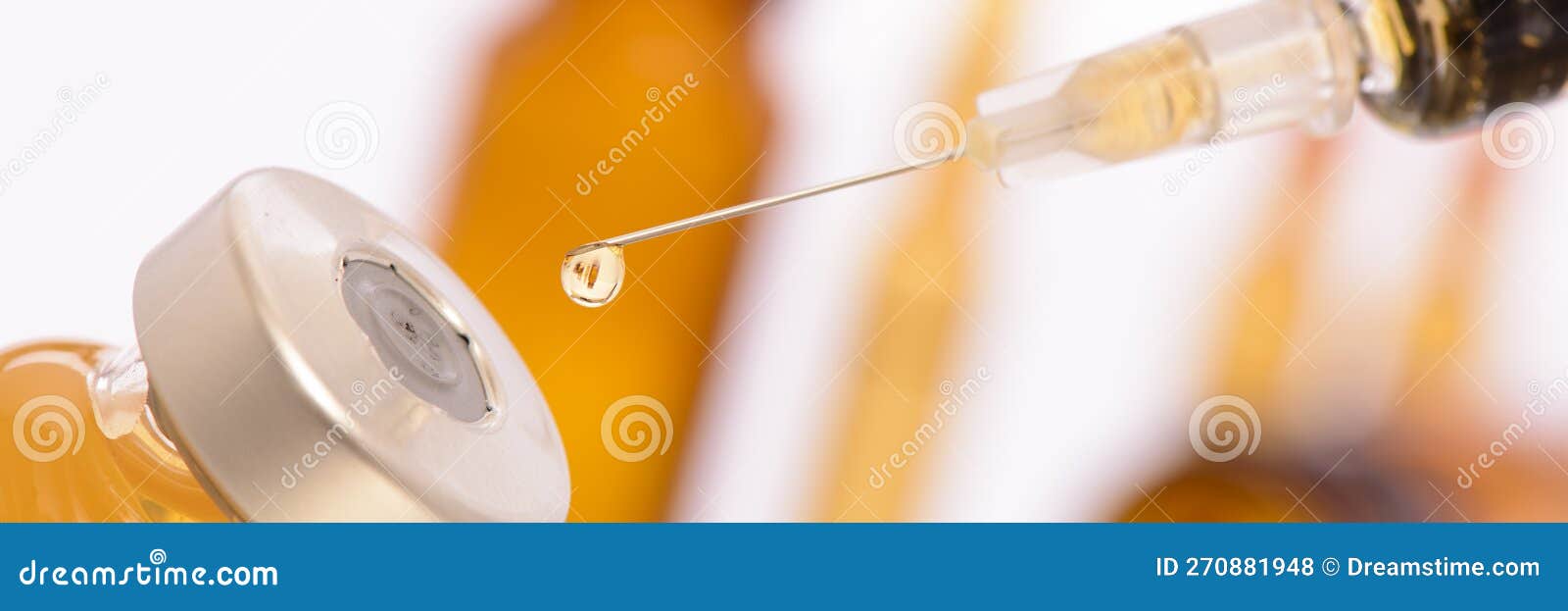 Injection and Vaccination with Syringe and Serum Stock Photo - Image of ...