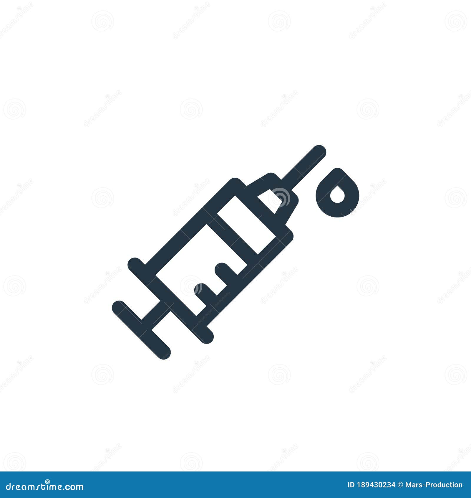 Injection Vector Icon Isolated on White Background. Outline, Thin Line ...