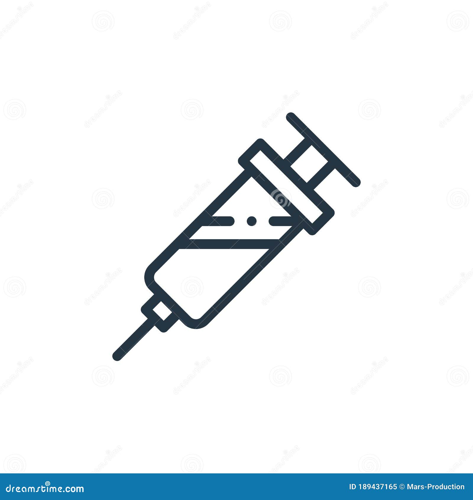 Injection Vector Icon Isolated on White Background. Outline, Thin Line ...