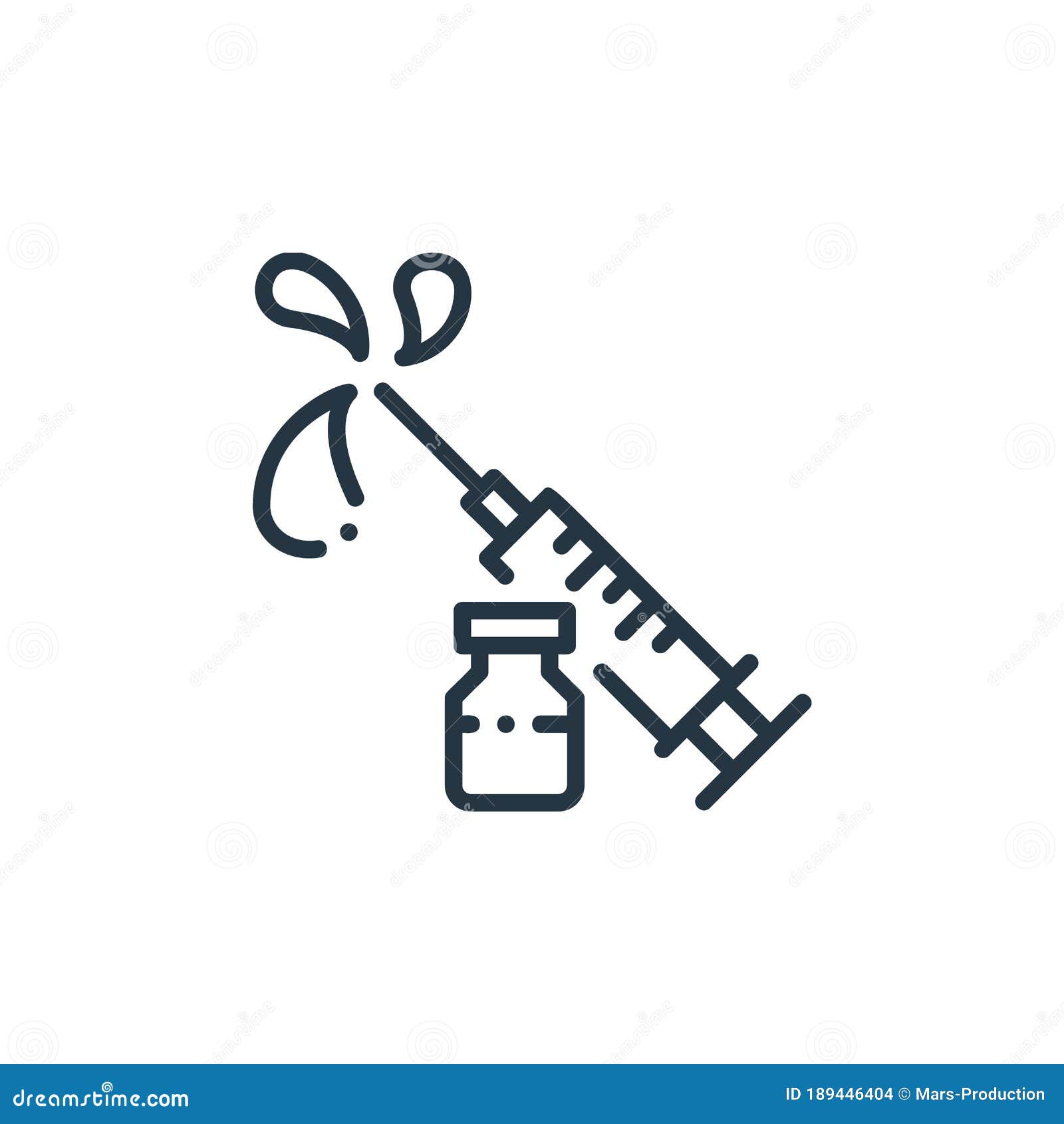 Injection Vector Icon Isolated on White Background. Outline, Thin Line ...