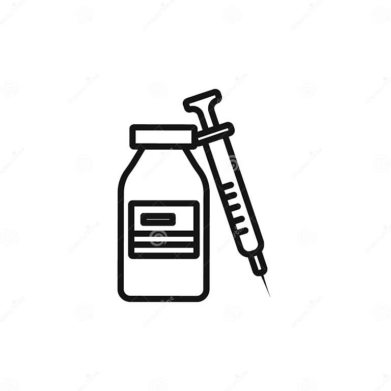 Injection Vial Icon Vector Set Collection for Web Stock Vector ...
