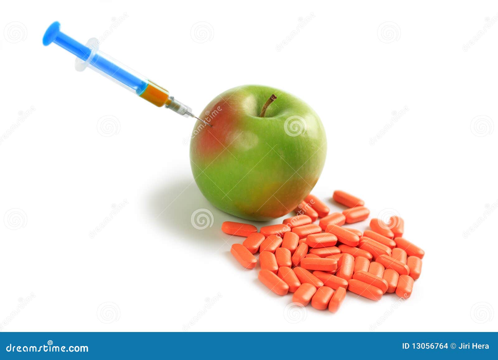 Injection vitamin in apple stock photo. Image of apple - 13056764
