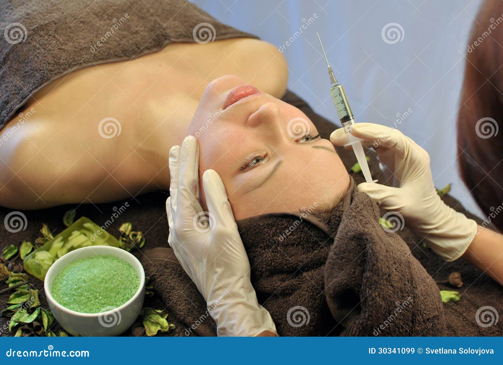 Injections of beauty stock image. Image of forehead, body - 30341099