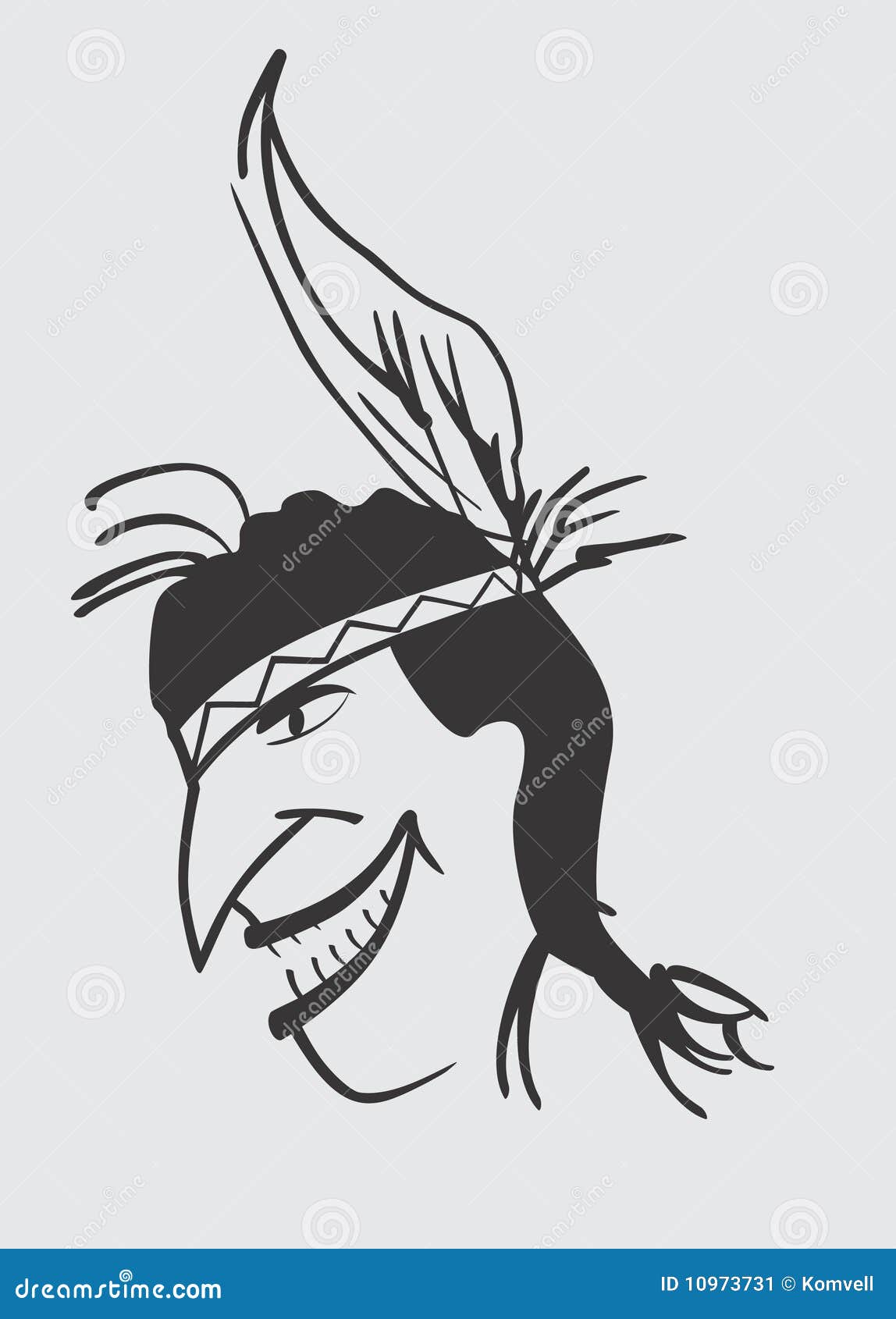 Injun stock vector. Illustration of indian, white, painting - 10973731