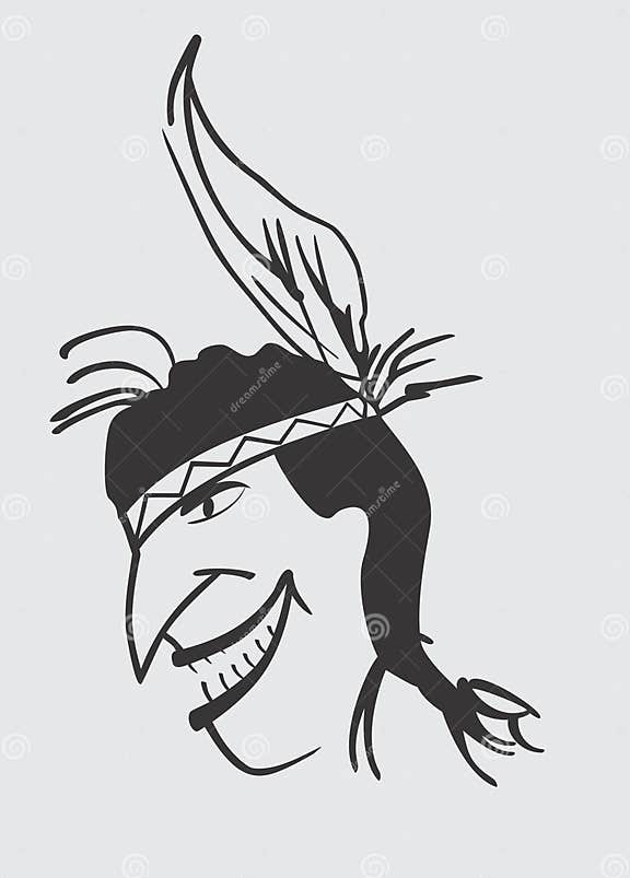 Injun stock vector. Illustration of indian, white, painting - 10973731
