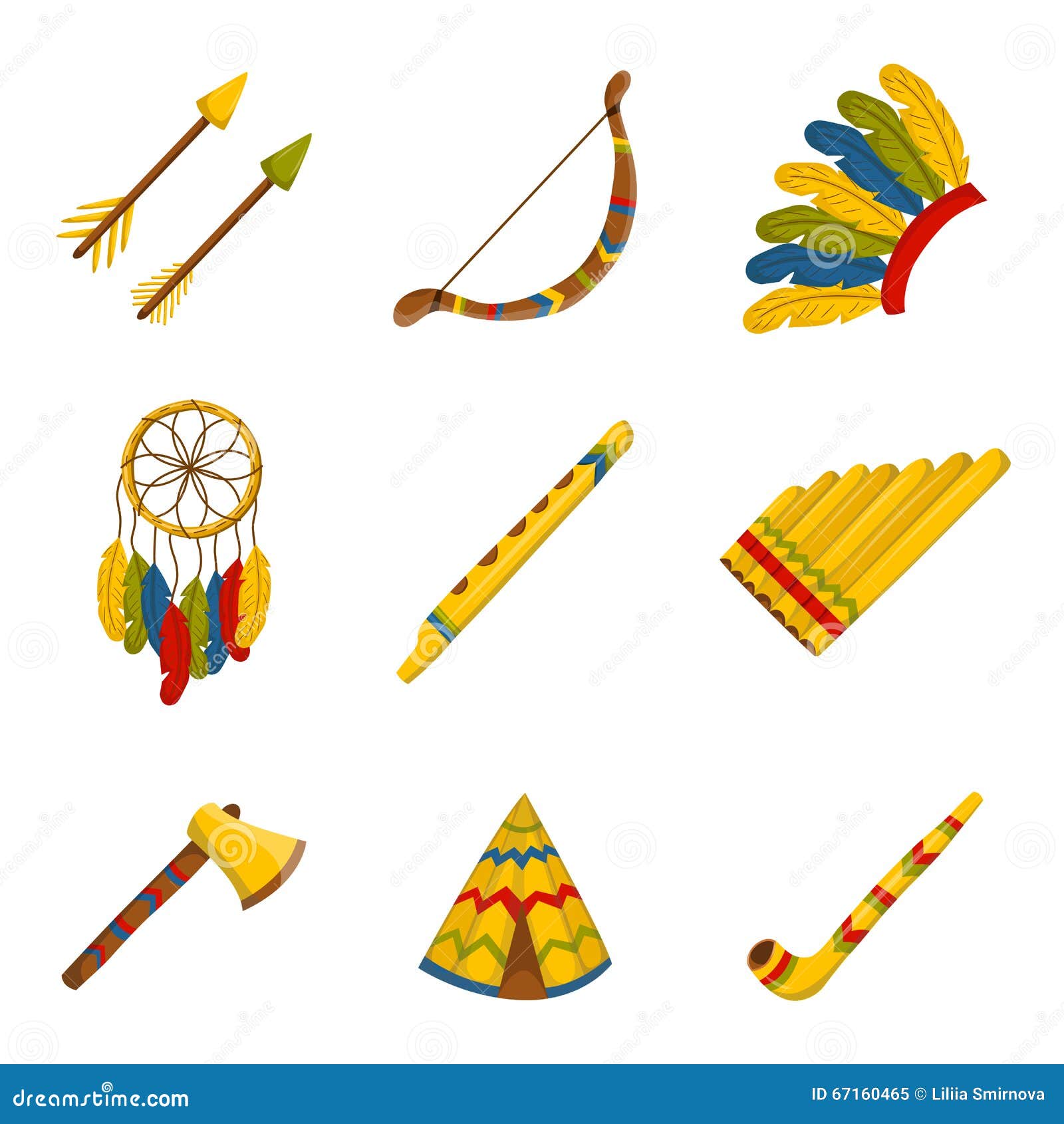 Injun cartoon icons stock vector. Illustration of feather - 67160465