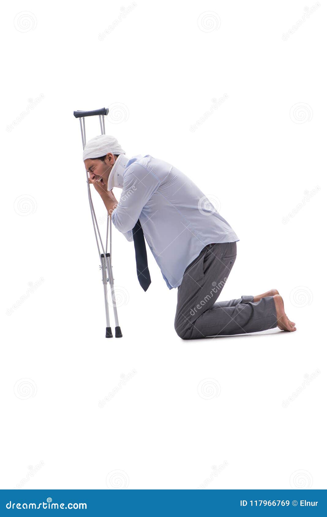 The Injured Businessman Isolated on White Background Stock Image ...