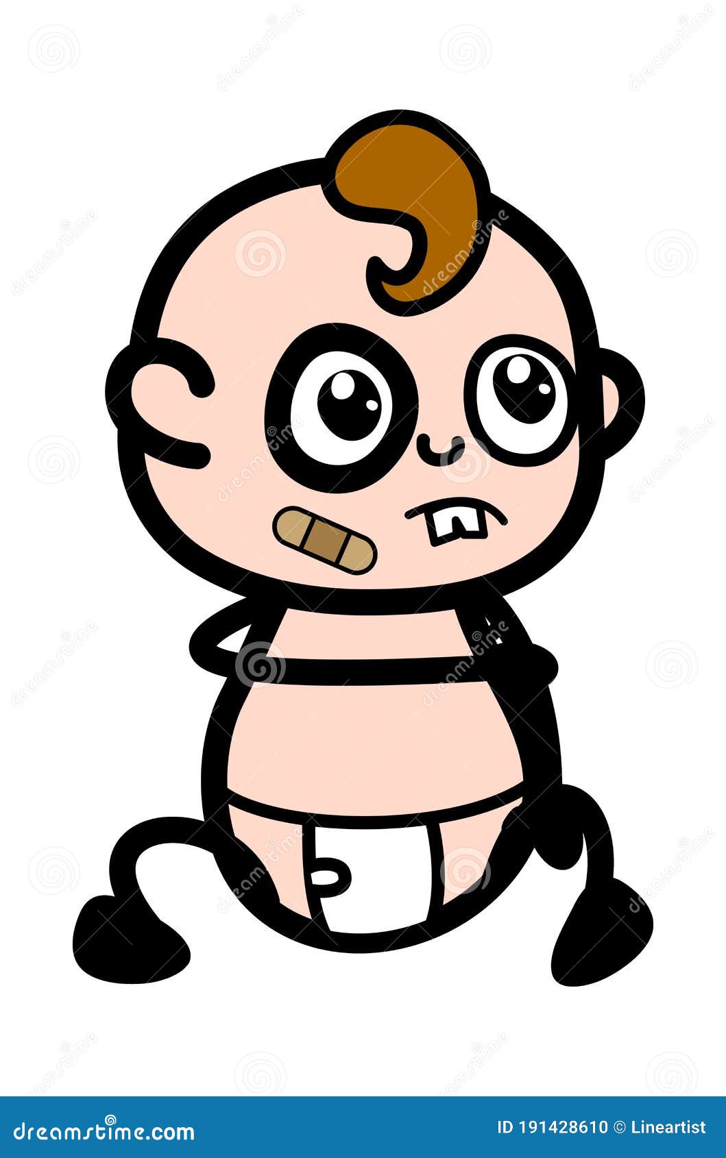 Injured Cartoon Baby stock illustration. Illustration of cute - 191428610