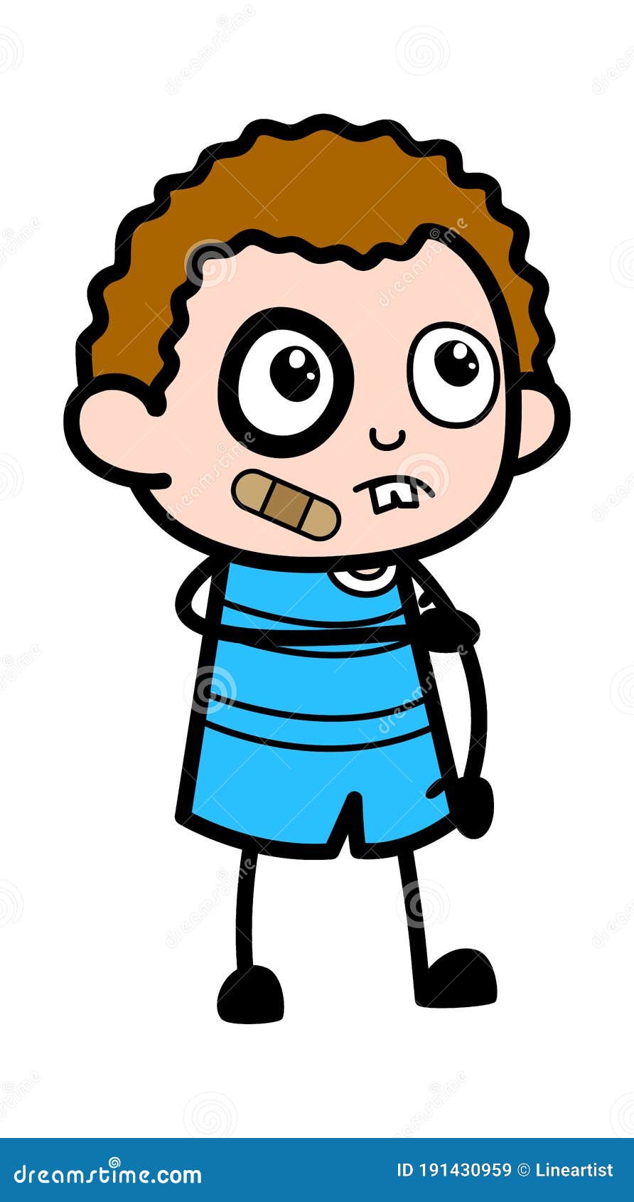 Injured Cartoon Kid stock illustration. Illustration of pain - 191430959