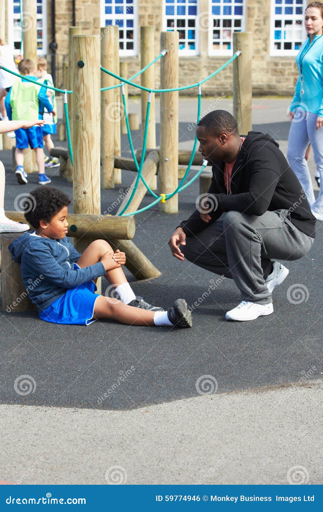 Injured Child during School Physical Education Class Stock Photo ...