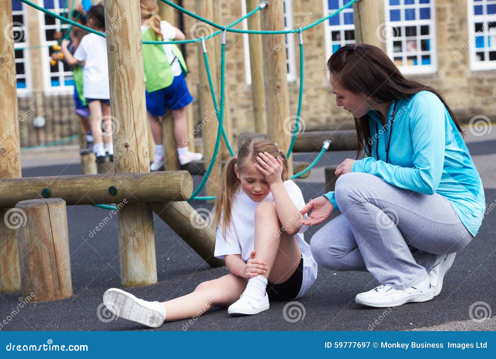 Injured Child during School Physical Education Class Stock Image ...